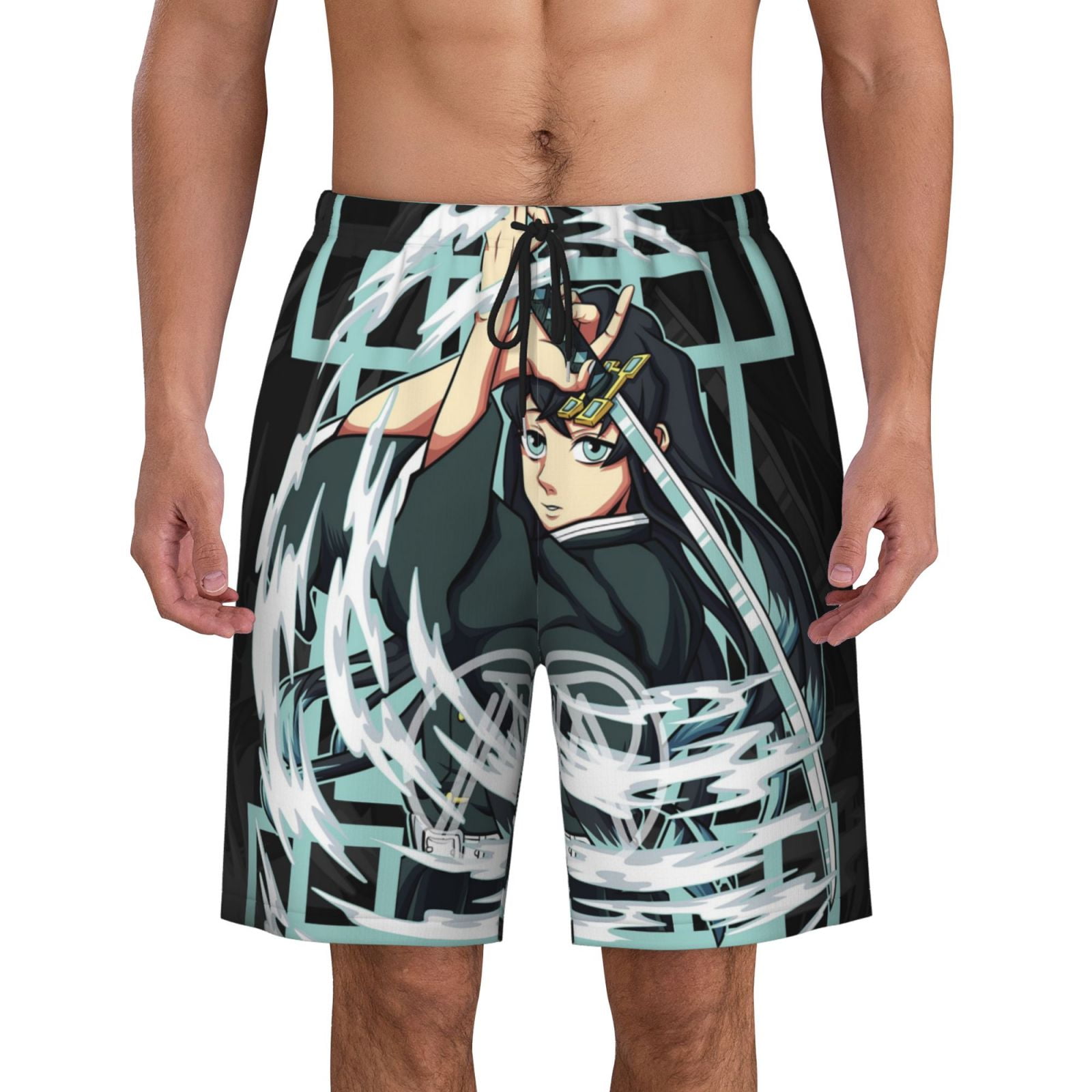 Demon Slayer Muichiro Tokito Mens Swim Trunks Quick Dry Board Shorts ...