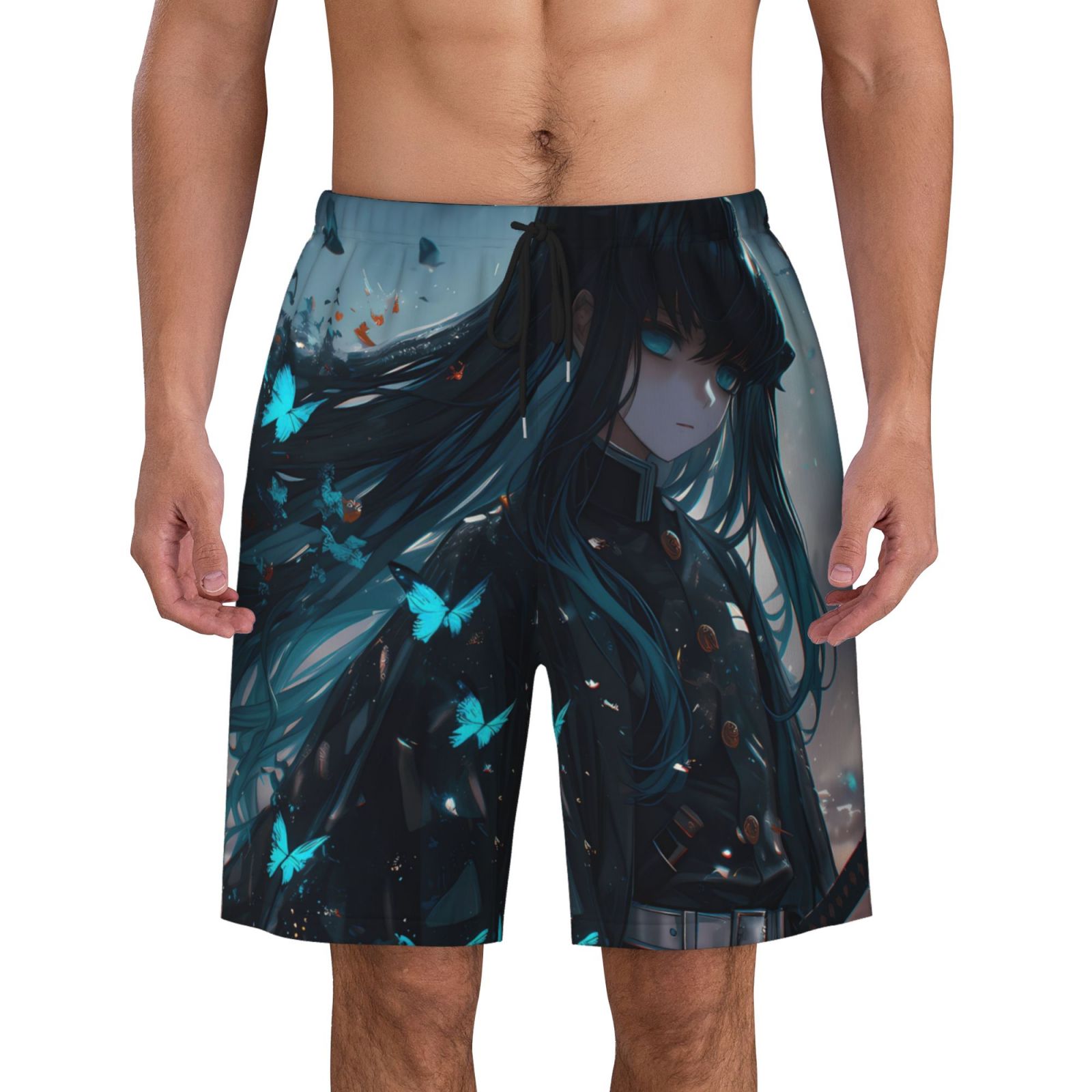 Demon Slayer Muichiro Tokito Mens Swim Trunks Quick Dry Board Shorts ...