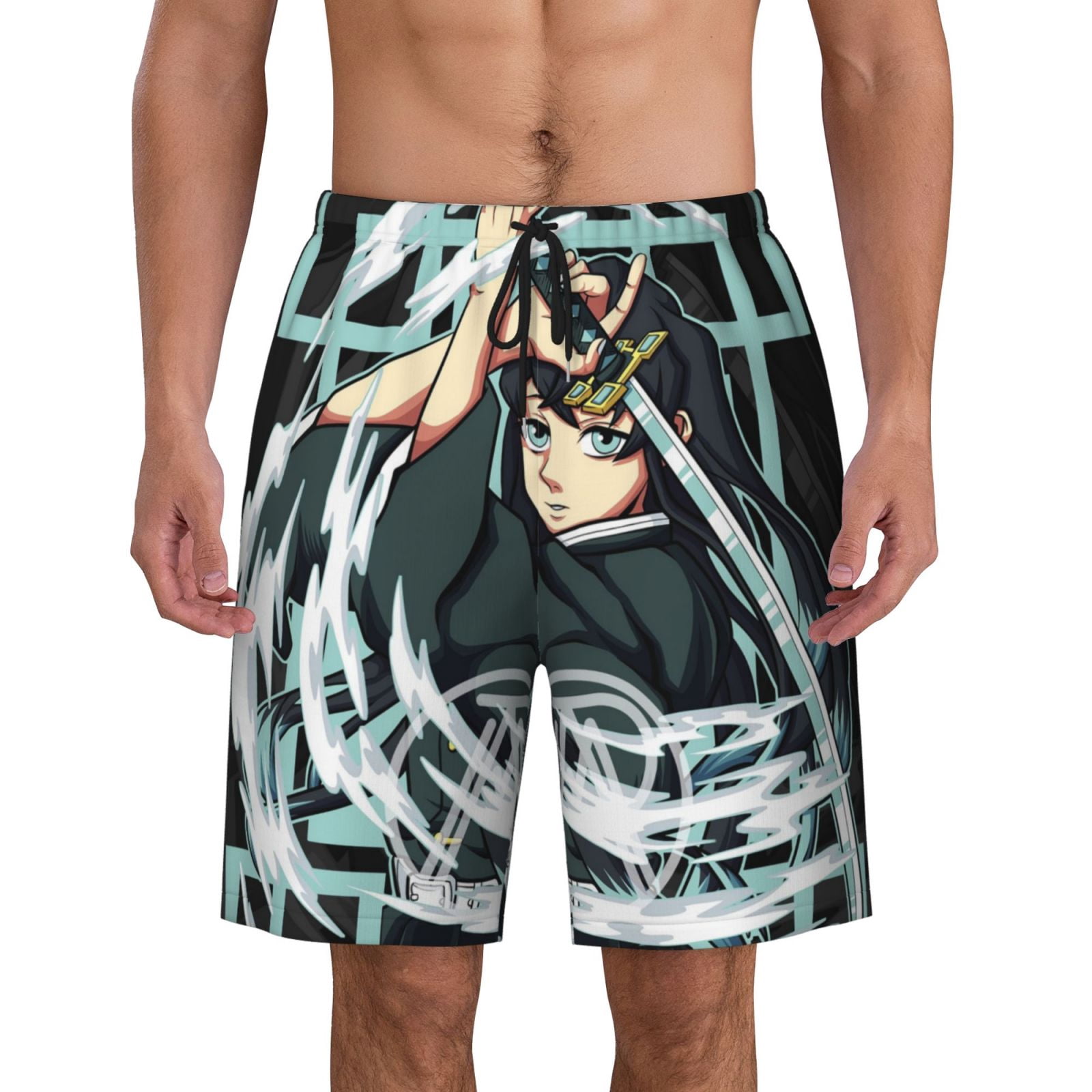 Demon Slayer Muichiro Tokito Mens Swim Trunks Quick Dry Board Shorts ...