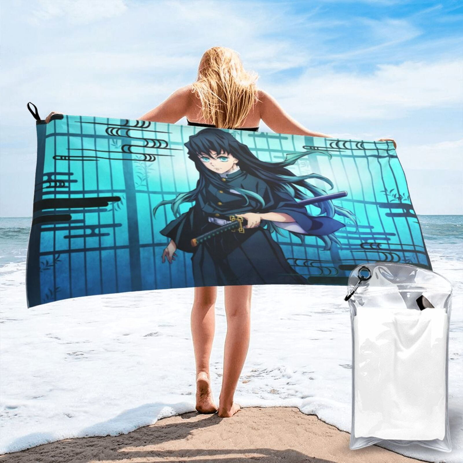 Demon Slayer Muichiro Tokito Microfiber Beach Towel Oversized ...