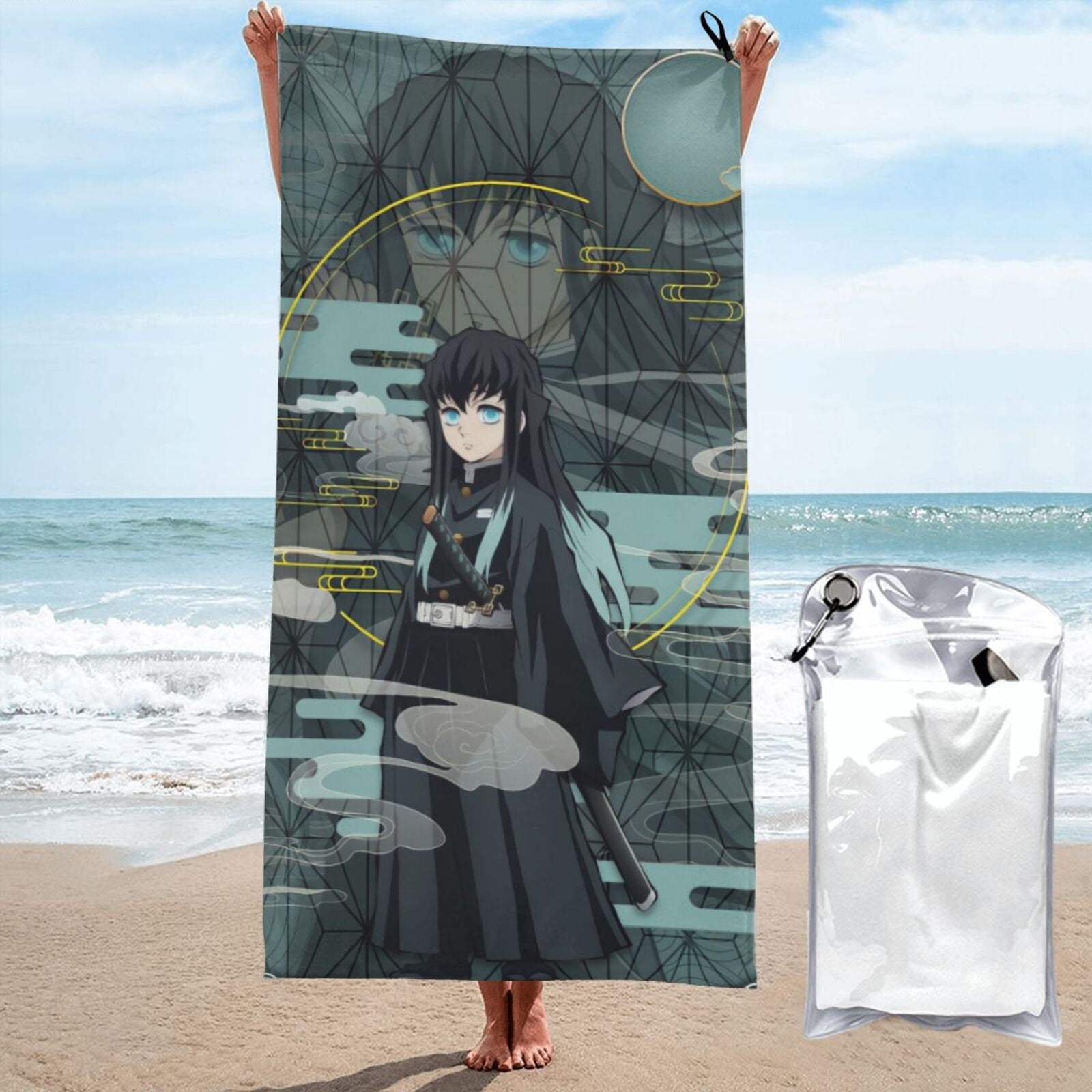 Demon Slayer Muichiro Tokito Microfiber Beach Towel Oversized ...
