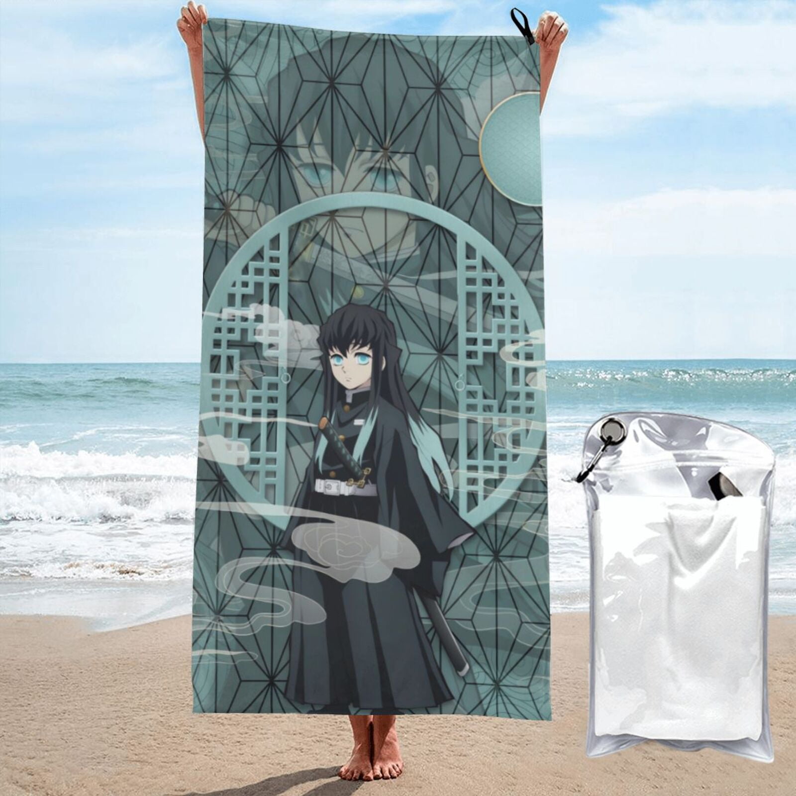 Demon Slayer Muichiro Tokito Microfiber Beach Towel Oversized ...