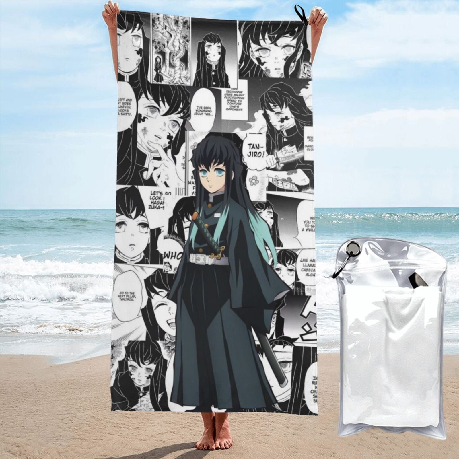 Demon Slayer Muichiro Tokito Microfiber Beach Towel Oversized ...