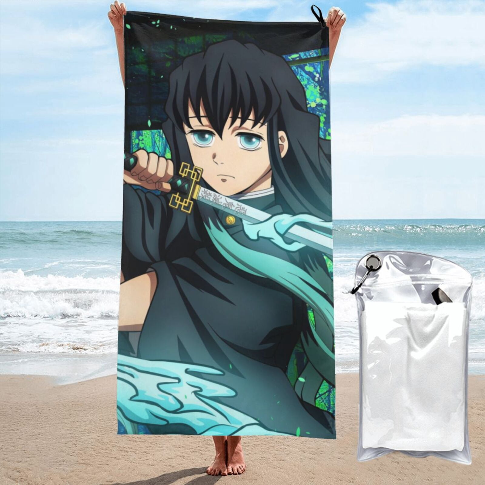 Demon Slayer Muichiro Tokito Microfiber Oversized Lightweight Beach ...