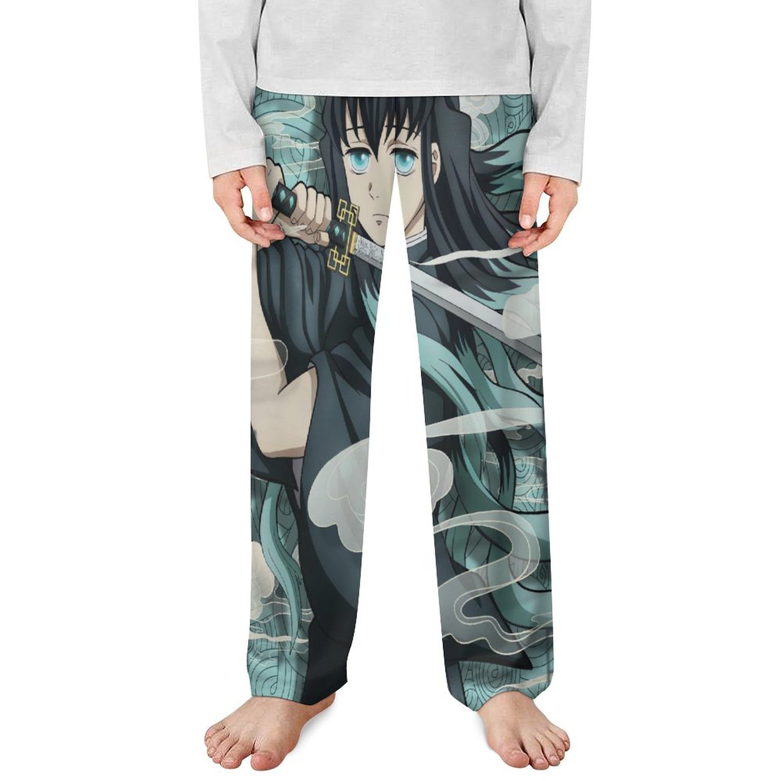 Demon Slayer Muichiro Tokito Pajama Pants Long Sleep Pants Soft Elastic ...