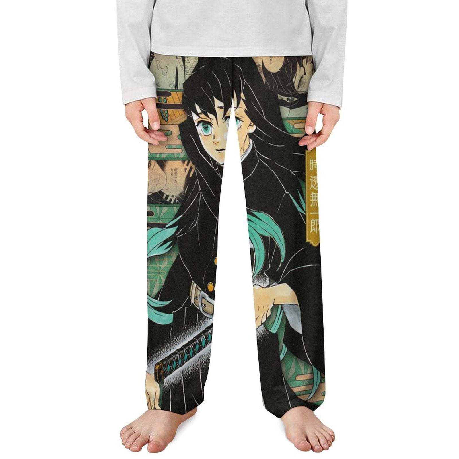 Demon Slayer Muichiro Tokito Pajama Pants Long Sleep Pants Soft Elastic ...