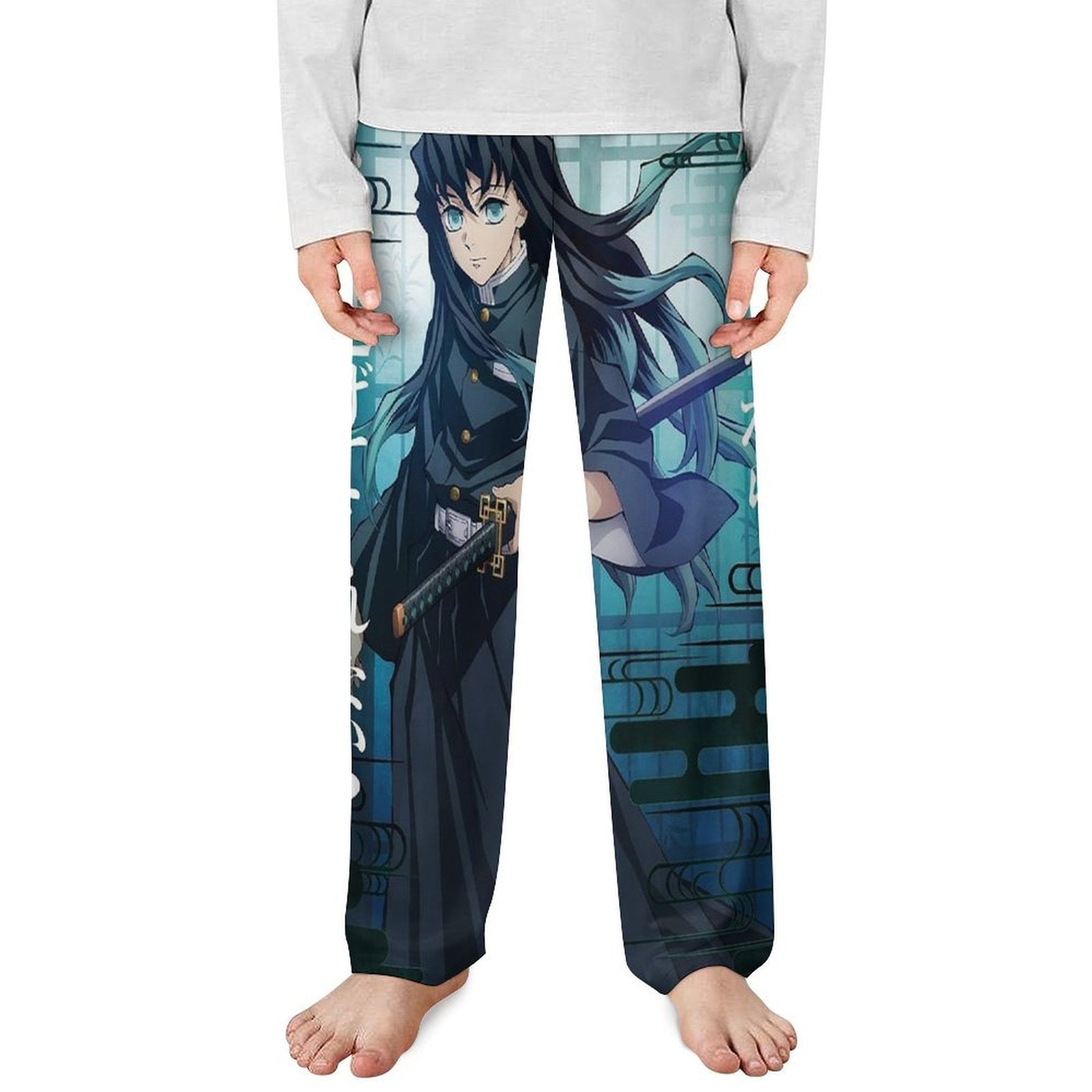 Demon Slayer Muichiro Tokito Pajama Pants Long Sleep Pants Soft Elastic ...