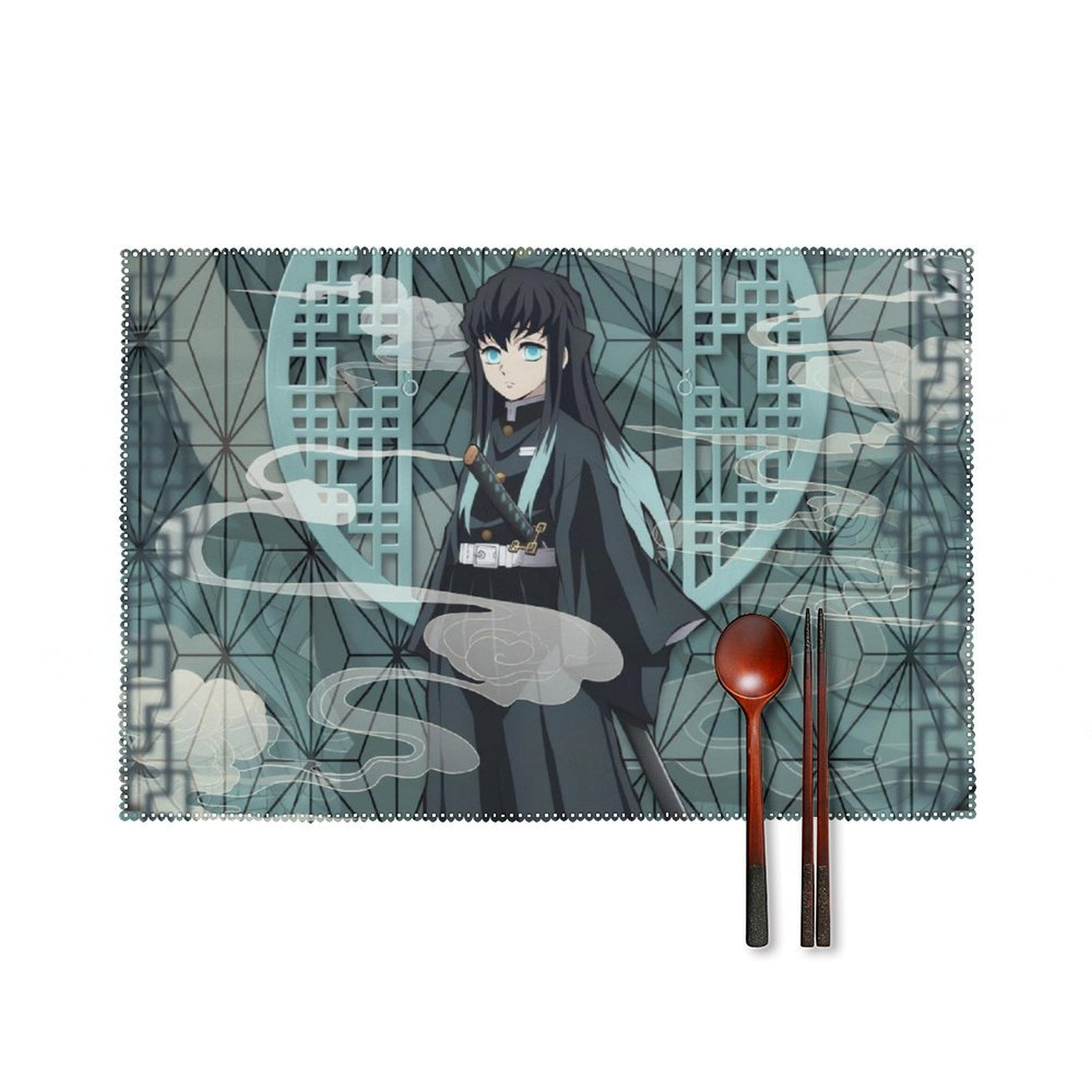 Demon Slayer Muichiro Tokito Placemats Set of 4, Decorative Place Mats for Kitchen Table Indoor ...
