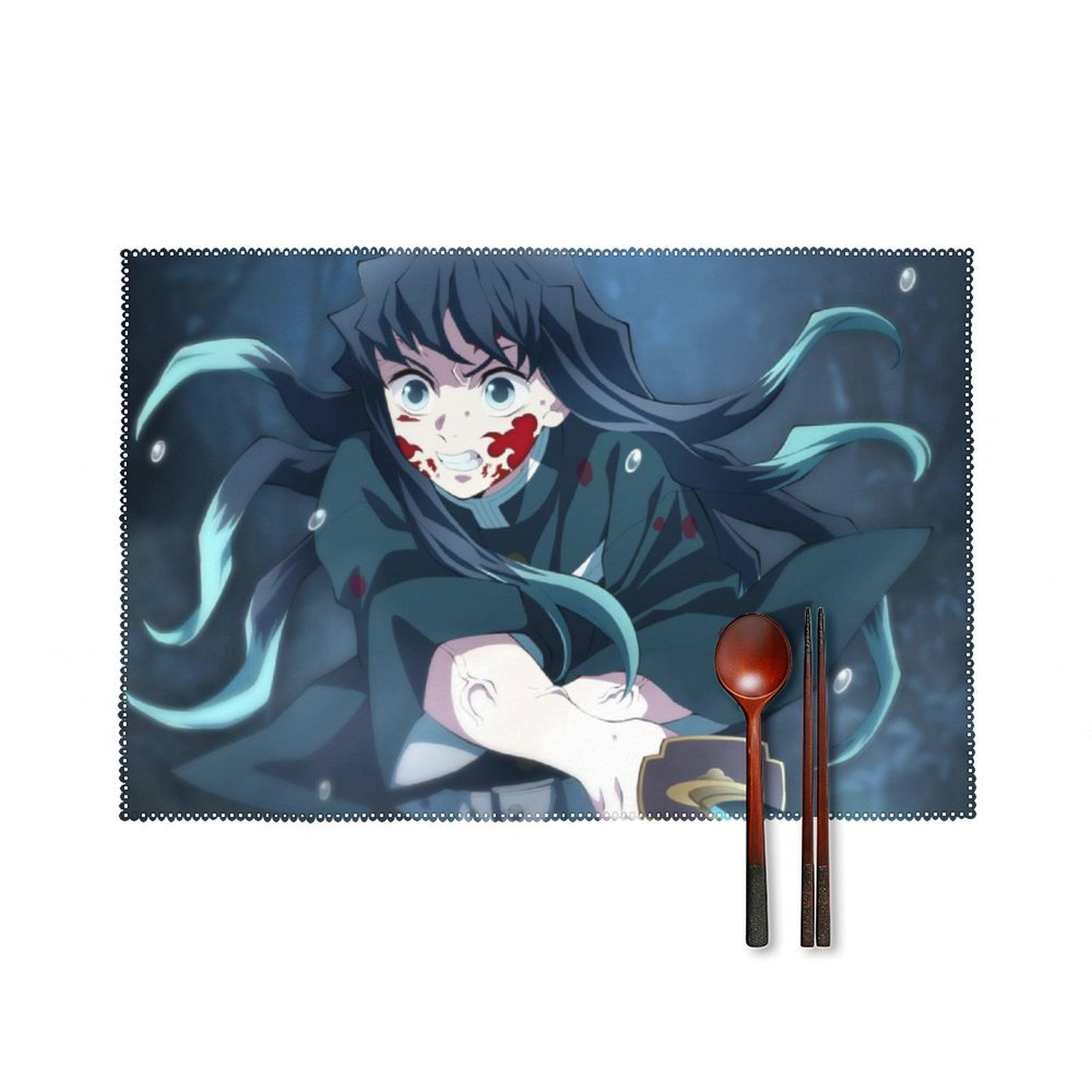 Demon Slayer Muichiro Tokito Placemats Set of 4, Decorative Place Mats for Kitchen Table Indoor ...