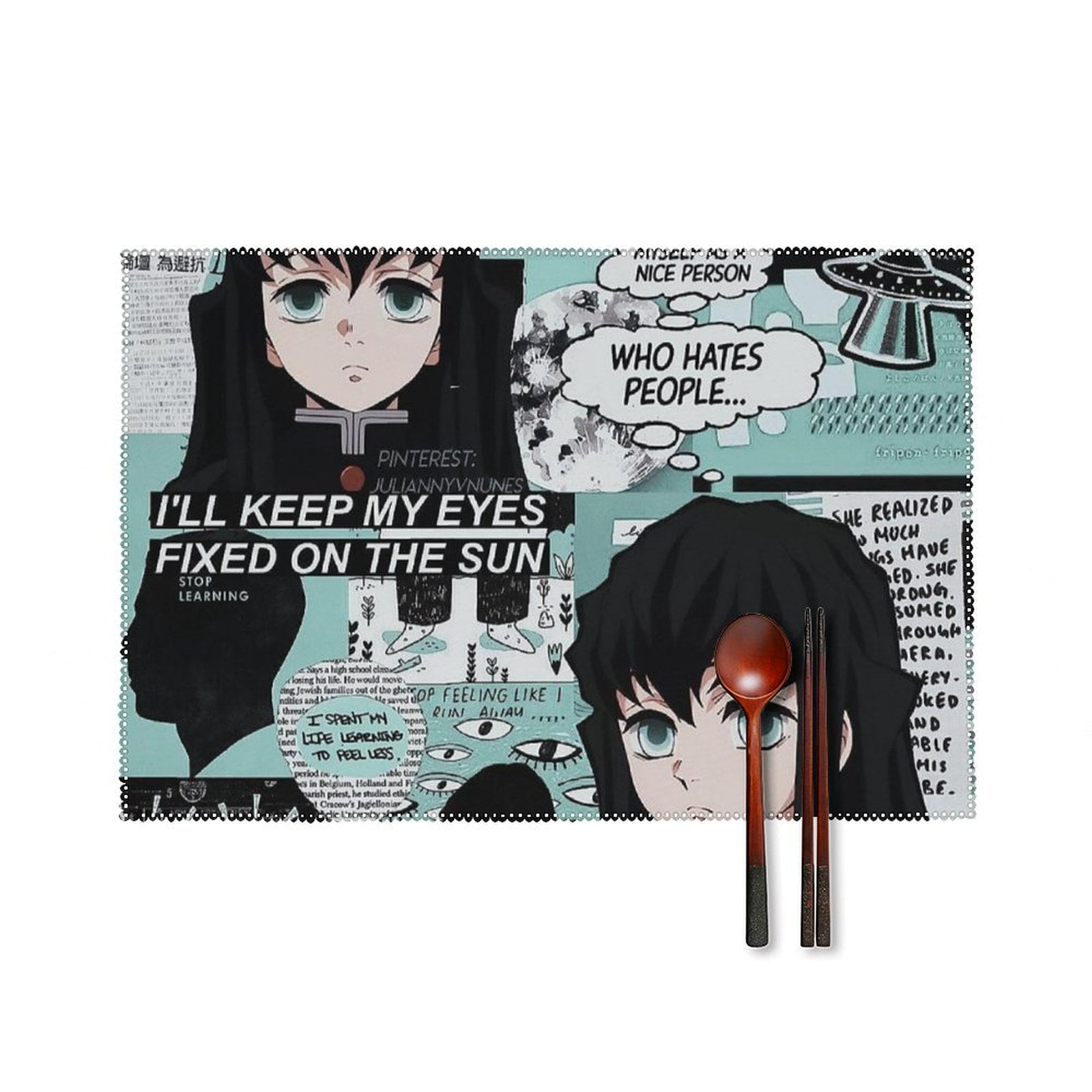 Demon Slayer Muichiro Tokito Placemats Set of 4, Decorative Place Mats ...