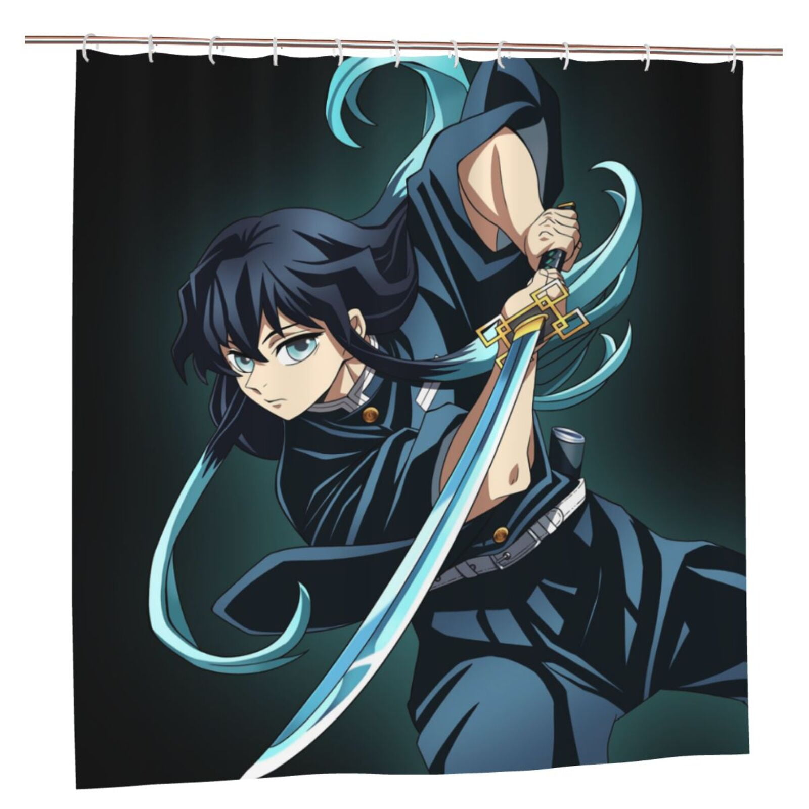 Demon Slayer Muichiro Tokito Shower Curtain For Bathroom Decor 72x72 ...