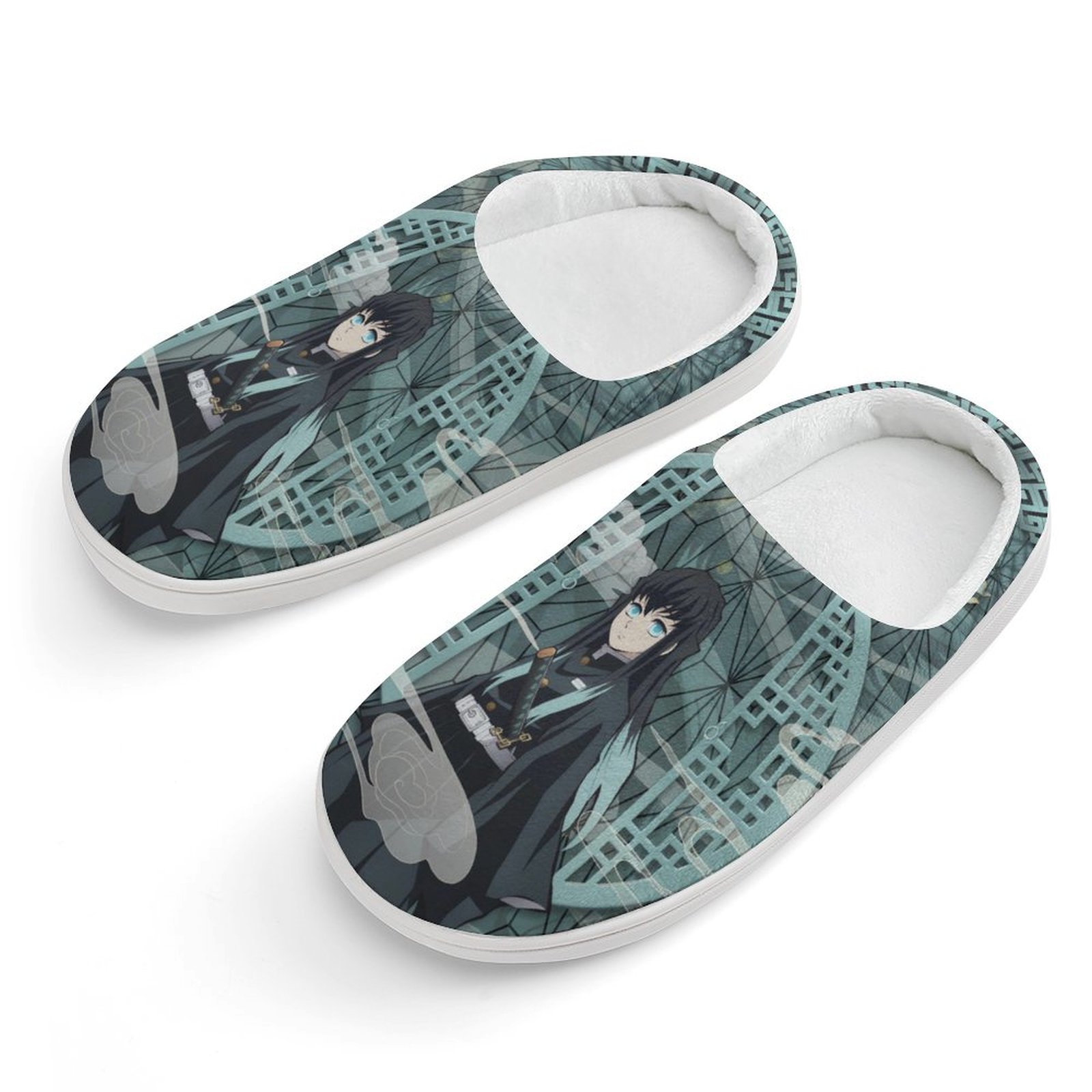 Demon Slayer Muichiro Tokito Slippers for Kids, Cute Soft Plush Anti ...