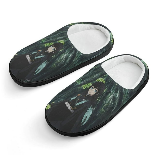 Demon Slayer Muichiro Tokito Slippers for Kids, Cute Soft Plush Anti ...