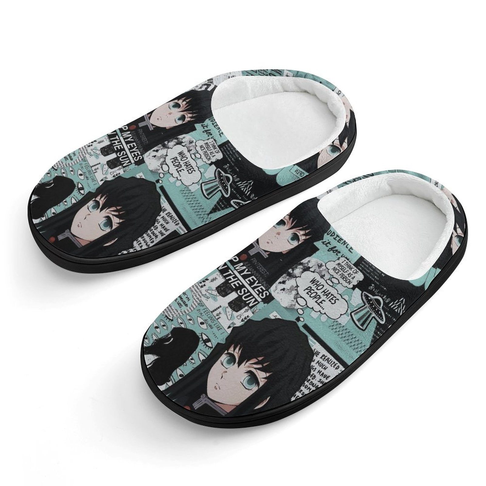Demon Slayer Muichiro Tokito Slippers for Kids, Cute Soft Plush Anti ...