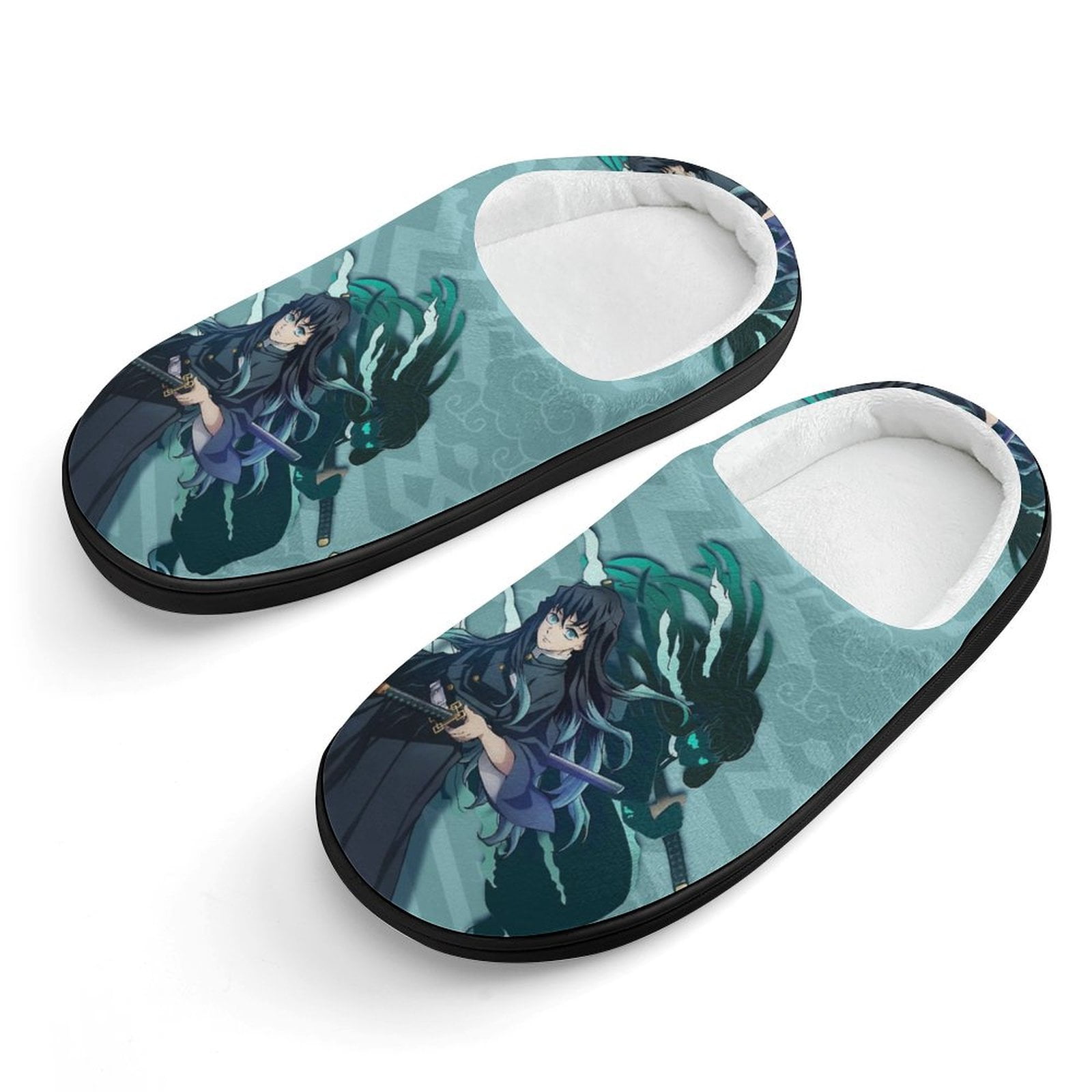 Demon Slayer Muichiro Tokito Slippers for Kids, Cute Soft Plush Anti ...