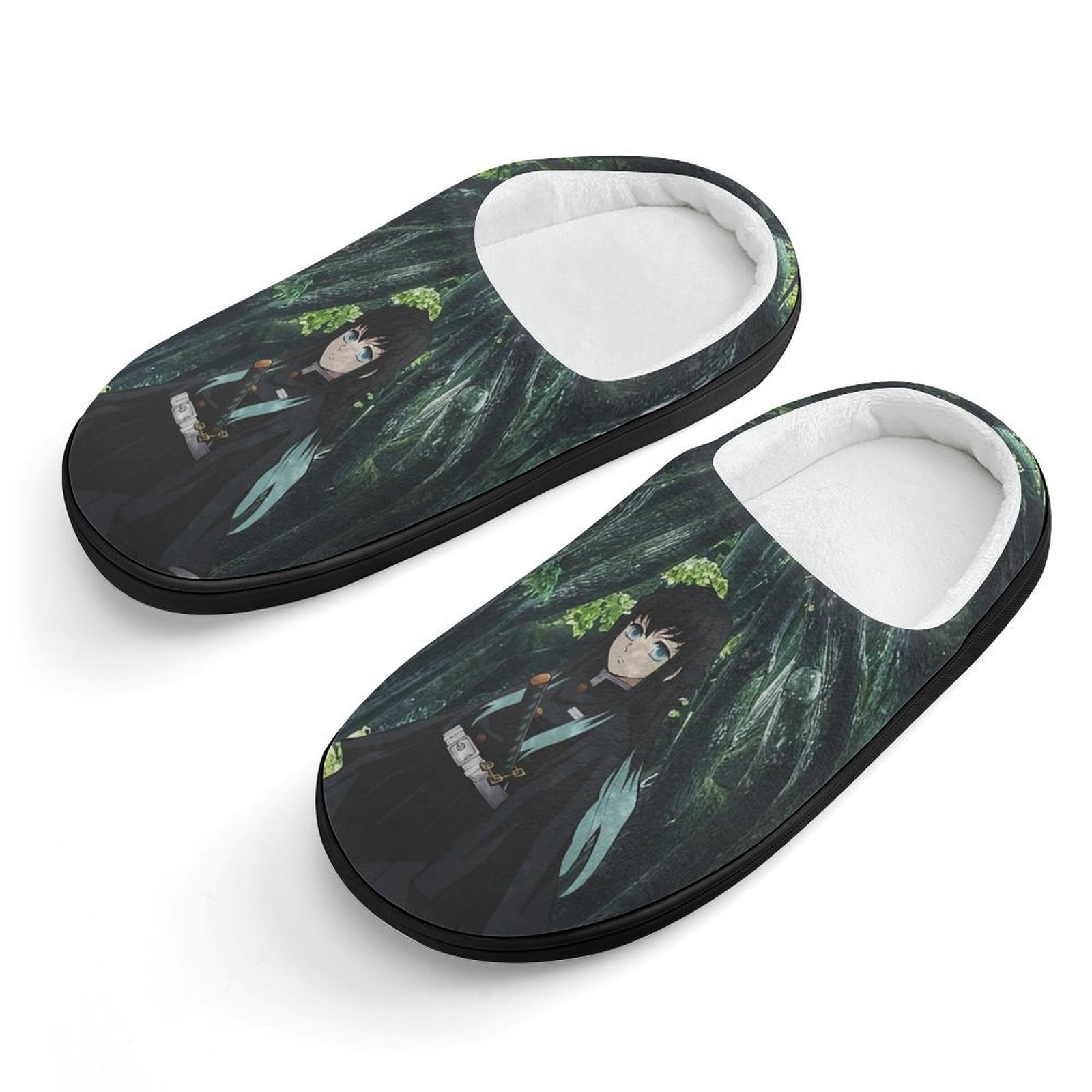 Demon Slayer Muichiro Tokito Slippers for Kids, Cute Soft Plush Anti ...
