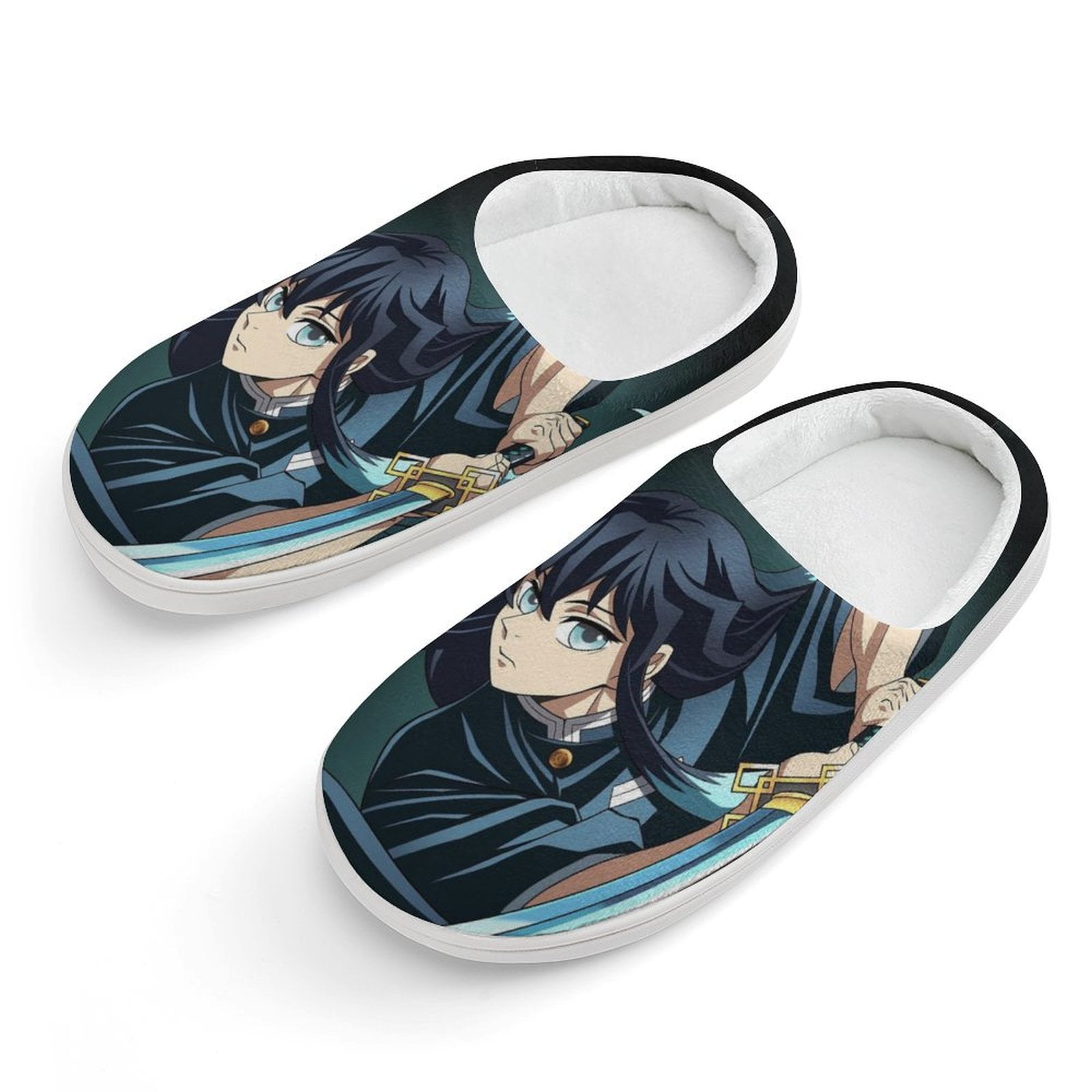 Demon Slayer Muichiro Tokito Slippers for Kids, Cute Soft Plush Anti ...