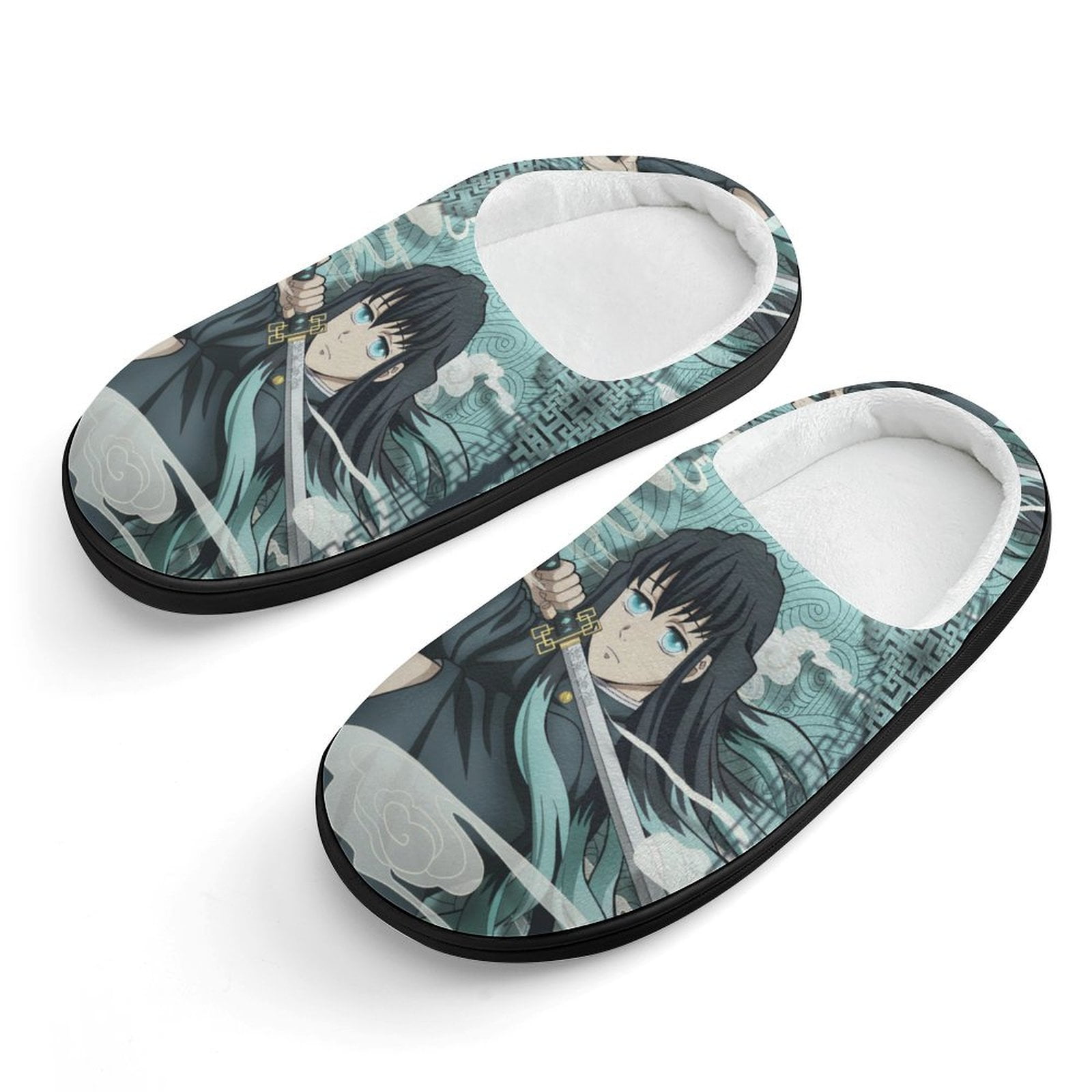 Demon Slayer Muichiro Tokito Slippers for Kids, Cute Soft Plush Anti ...