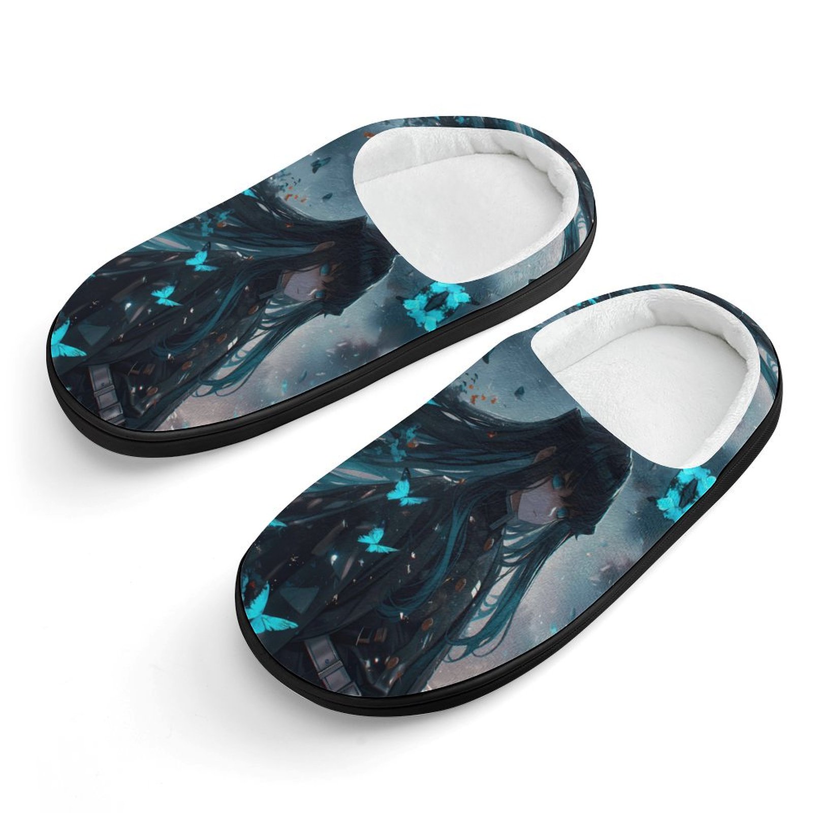 Demon Slayer Muichiro Tokito Slippers for Kids, Cute Soft Plush Anti ...
