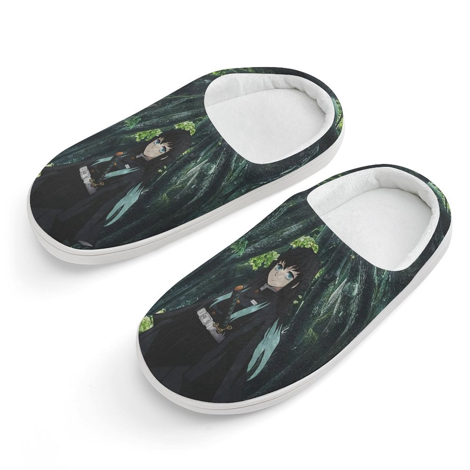 Demon Slayer Muichiro Tokito Slippers for Kids, Cute Soft Plush Anti ...