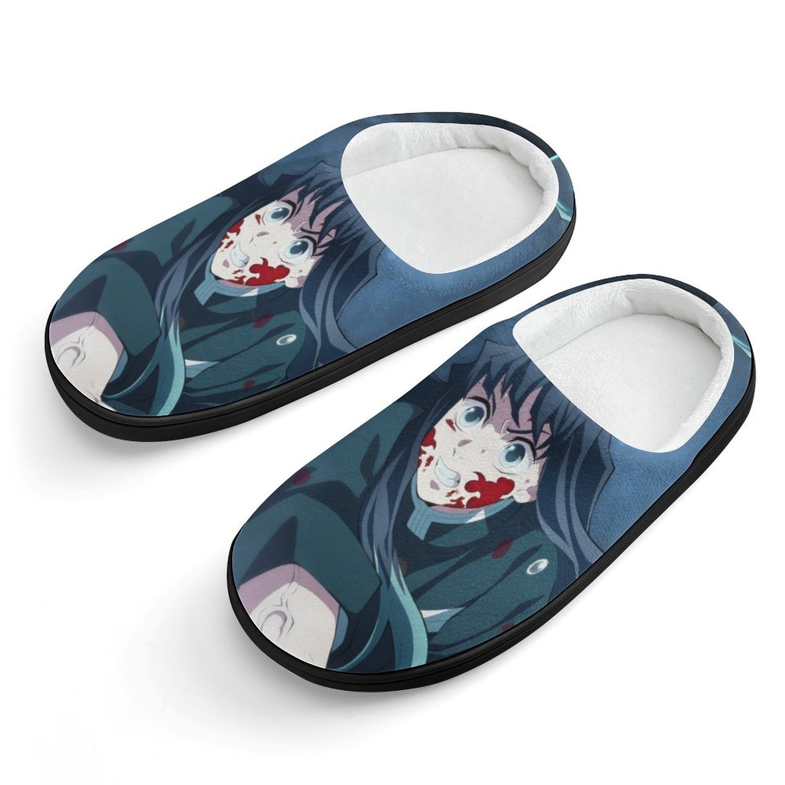 Demon Slayer Muichiro Tokito Slippers for Kids, Cute Soft Plush Anti ...