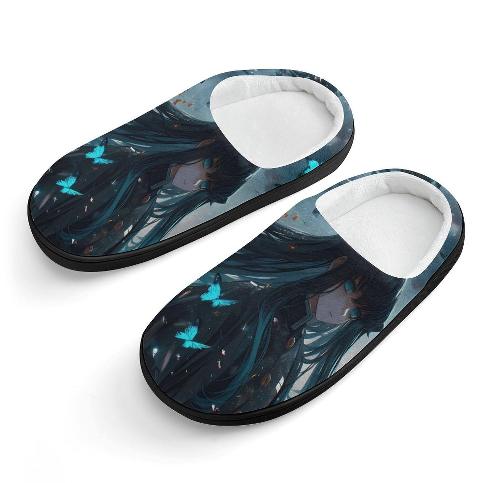 Demon Slayer Muichiro Tokito Slippers for Kids, Cute Soft Plush Anti ...