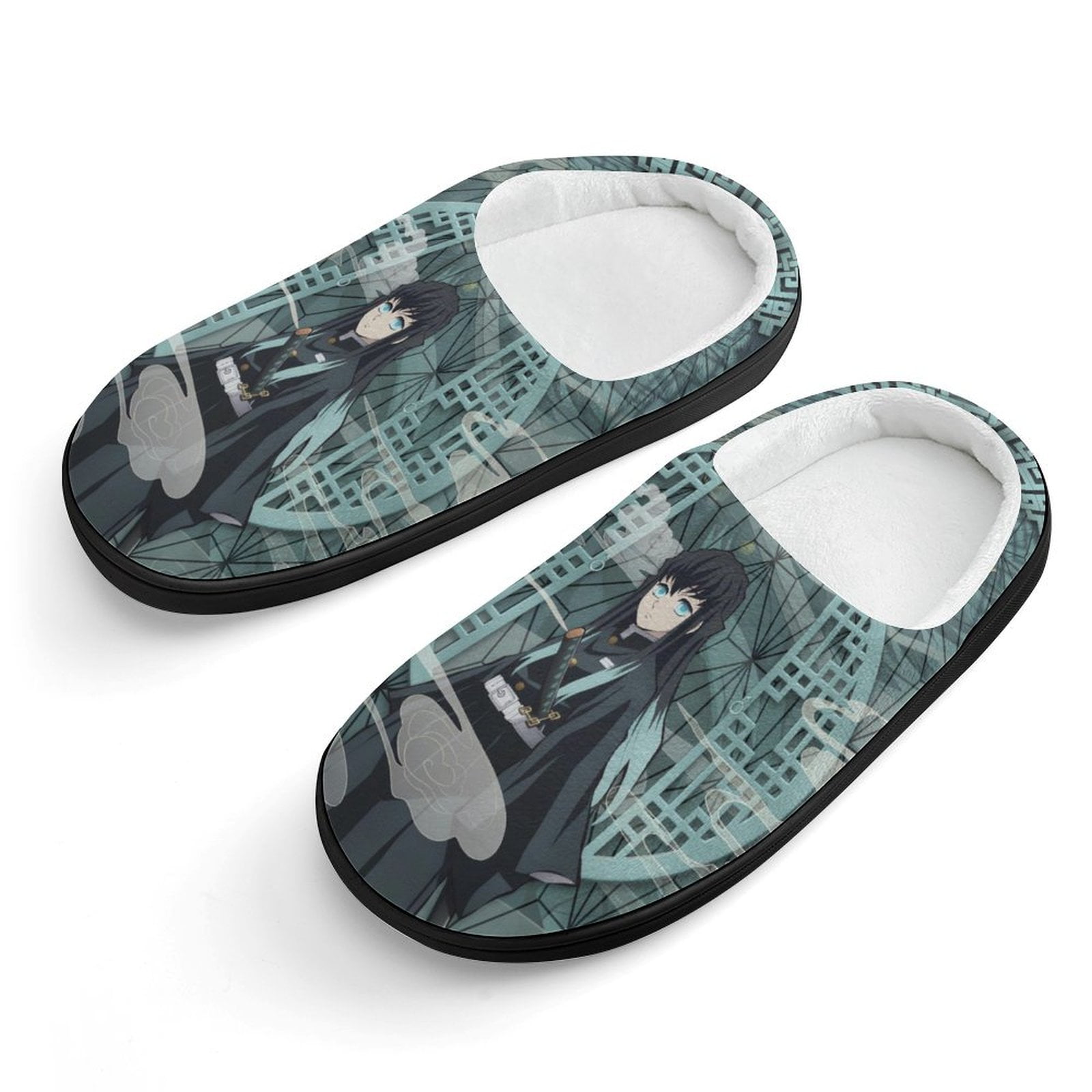 Demon Slayer Muichiro Tokito Slippers for Kids, Cute Soft Plush Anti ...