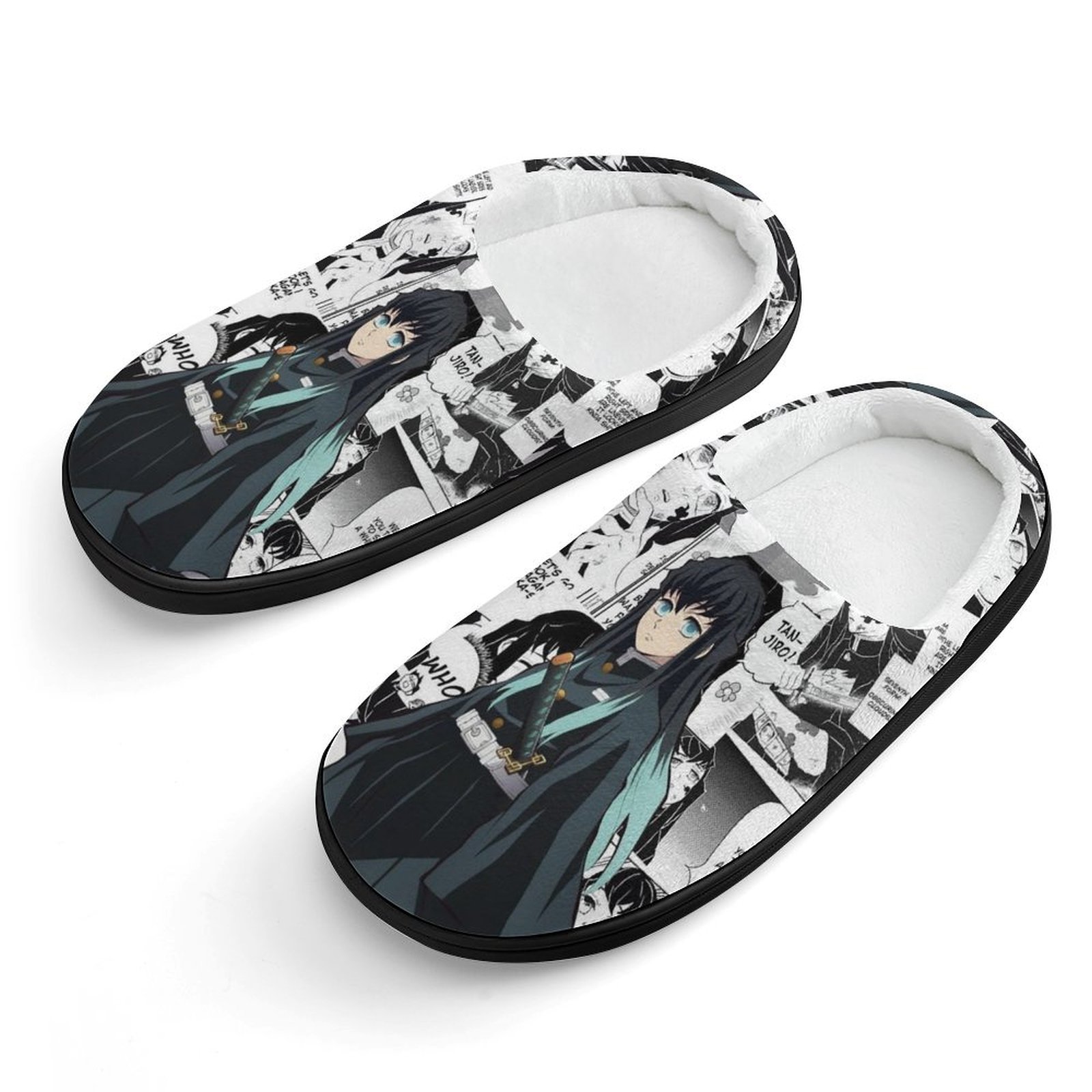 Demon Slayer Muichiro Tokito Slippers for Kids, Cute Soft Plush Anti ...