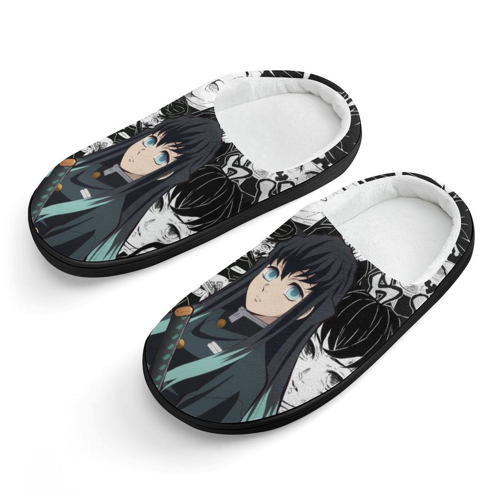 Demon Slayer Muichiro Tokito Slippers for Kids, Cute Soft Plush Anti ...