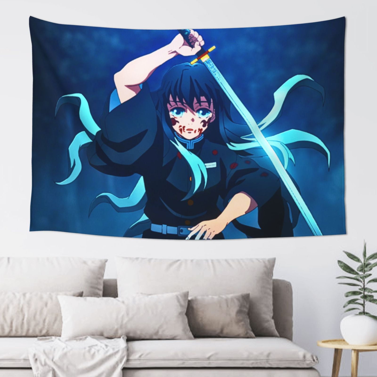 Demon Slayer Muichiro Tokito Tapestry Wave Wall Hanging Home Decoration ...