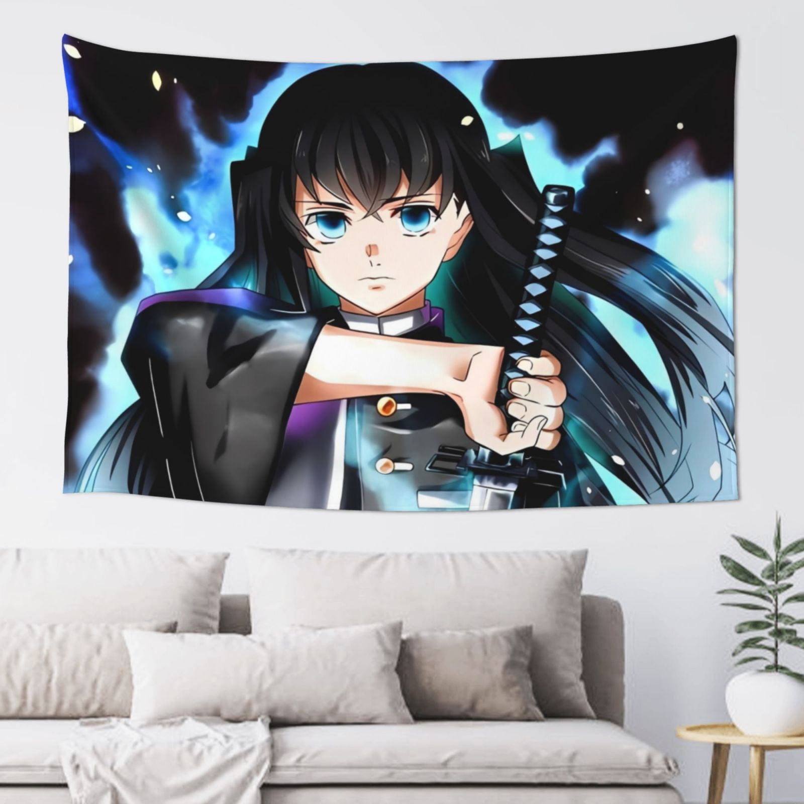 Demon Slayer Muichiro Tokito Tapestry Wave Wall Hanging Home Decoration ...