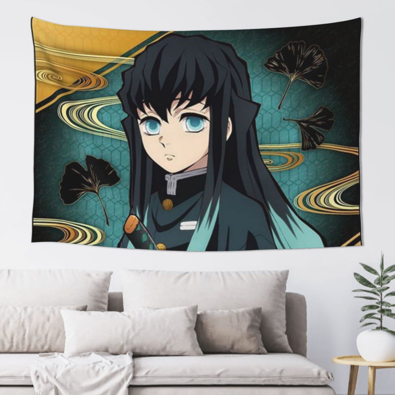 Demon Slayer Muichiro Tokito Tapestry Wave Wall Hanging Home Decoration ...