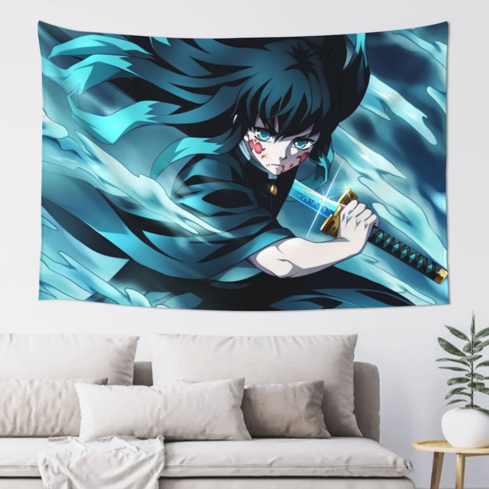 Demon Slayer Muichiro Tokito Tapestry Wave Wall Hanging Home Decoration ...