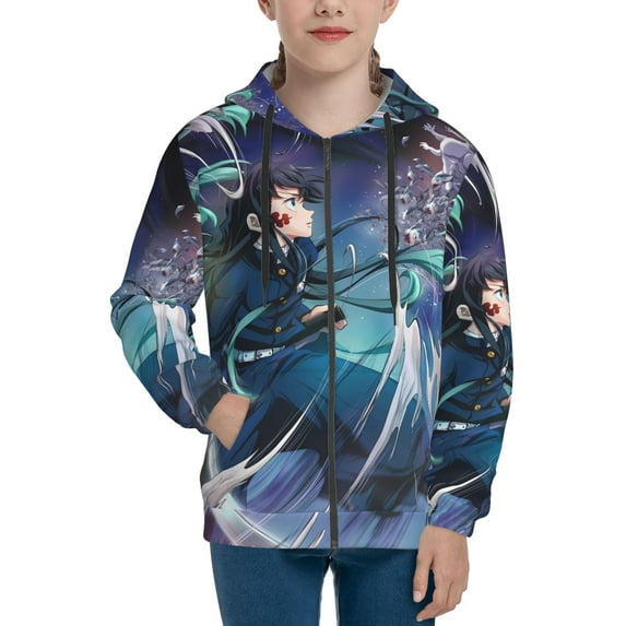 Demon Slayer Muichiro Tokito Teens Boys Girls Zip Up Hoodies 3d Print ...