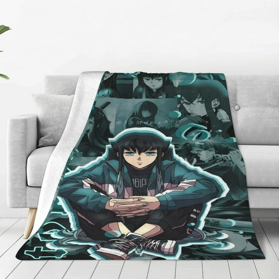 Demon Slayer Muichiro Tokito Throw Blanket Couch Bed Sofa Soft ...
