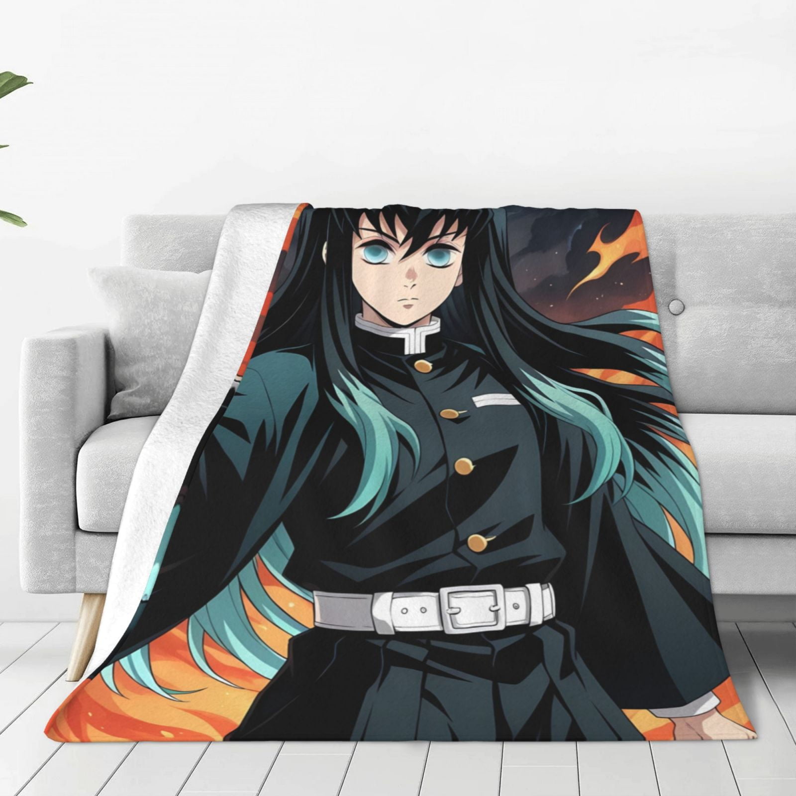Demon Slayer Muichiro Tokito Throw Blanket Couch Bed Sofa Soft ...