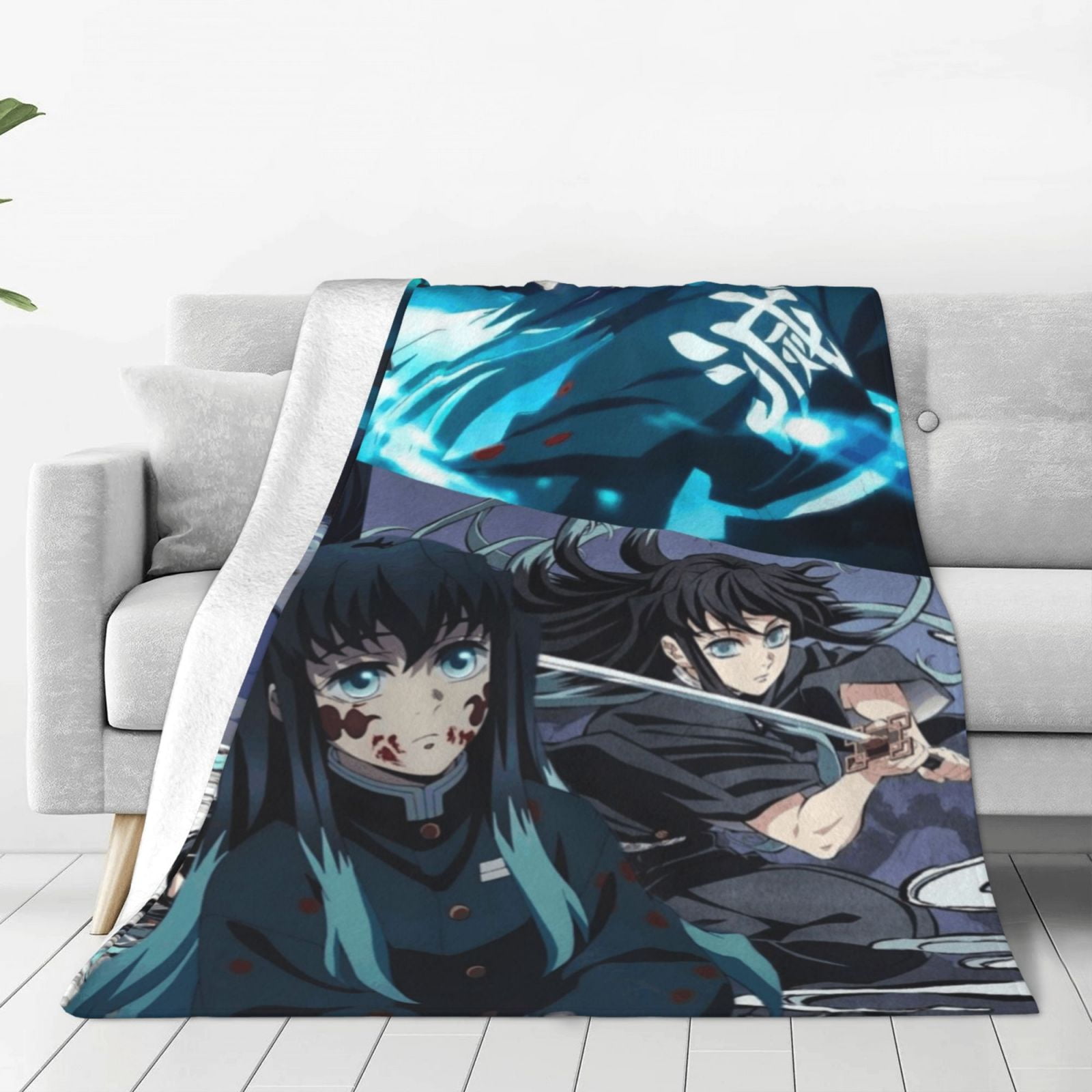 Demon Slayer Muichiro Tokito Throw Blanket Couch Bed Sofa Soft ...