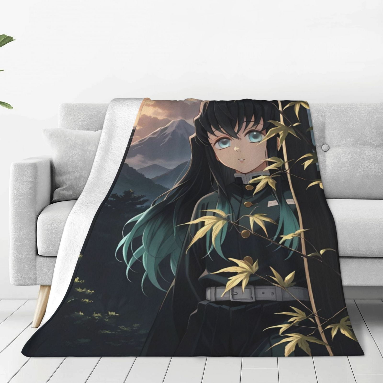 Demon Slayer Muichiro Tokito Throw Blanket Couch Bed Sofa Soft ...