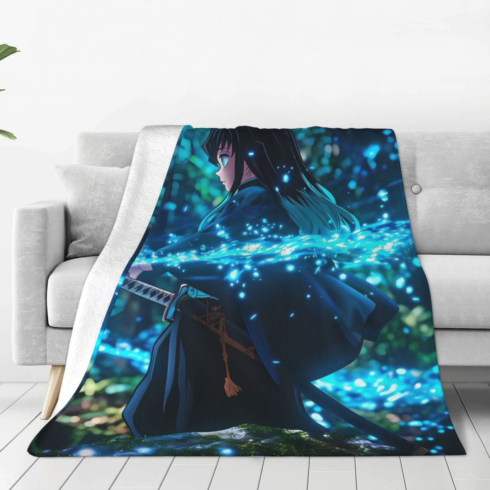 Demon Slayer Muichiro Tokito Throw Blanket Couch Bed Sofa Soft ...