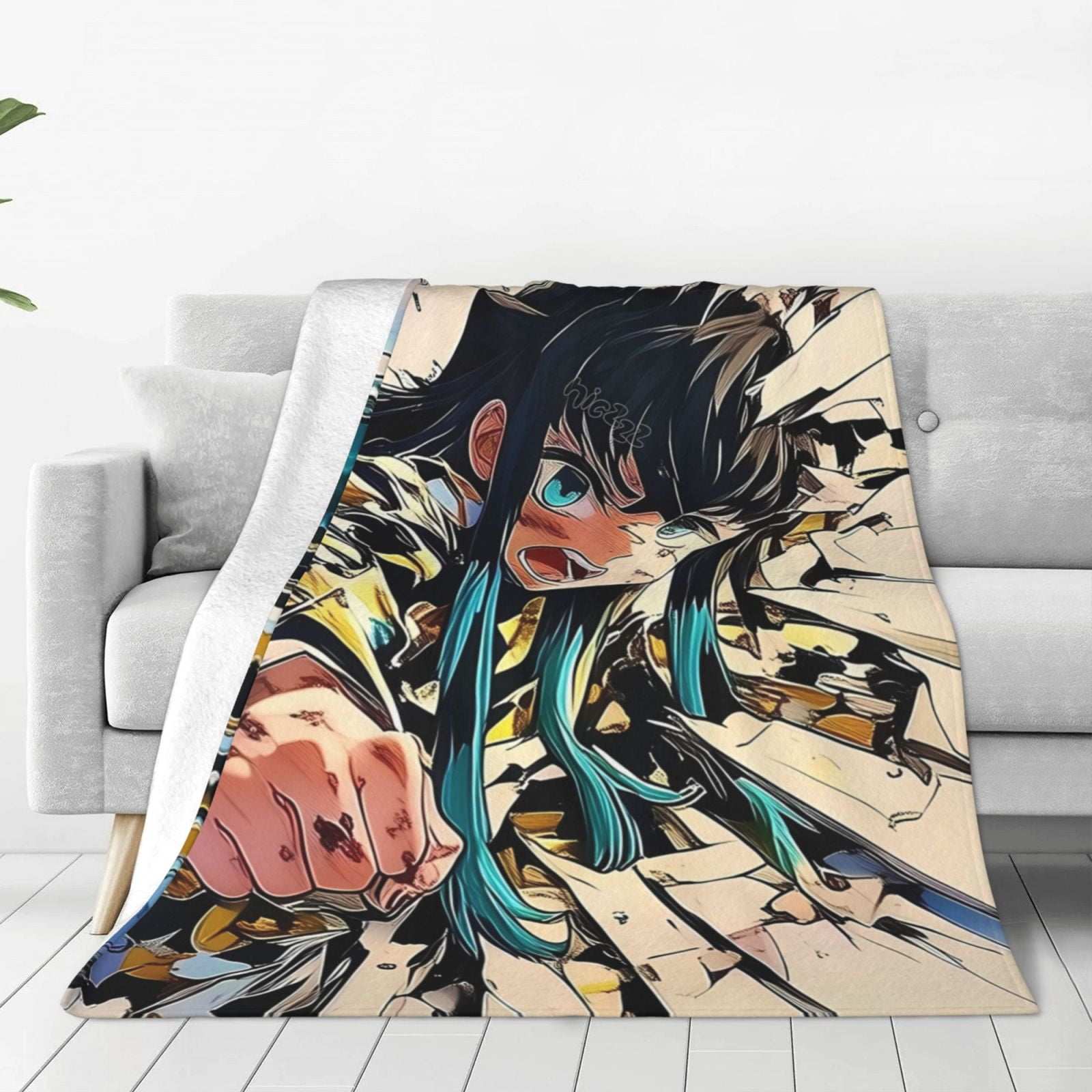 Demon Slayer Muichiro Tokito Throw Blanket Couch Bed Sofa Soft ...