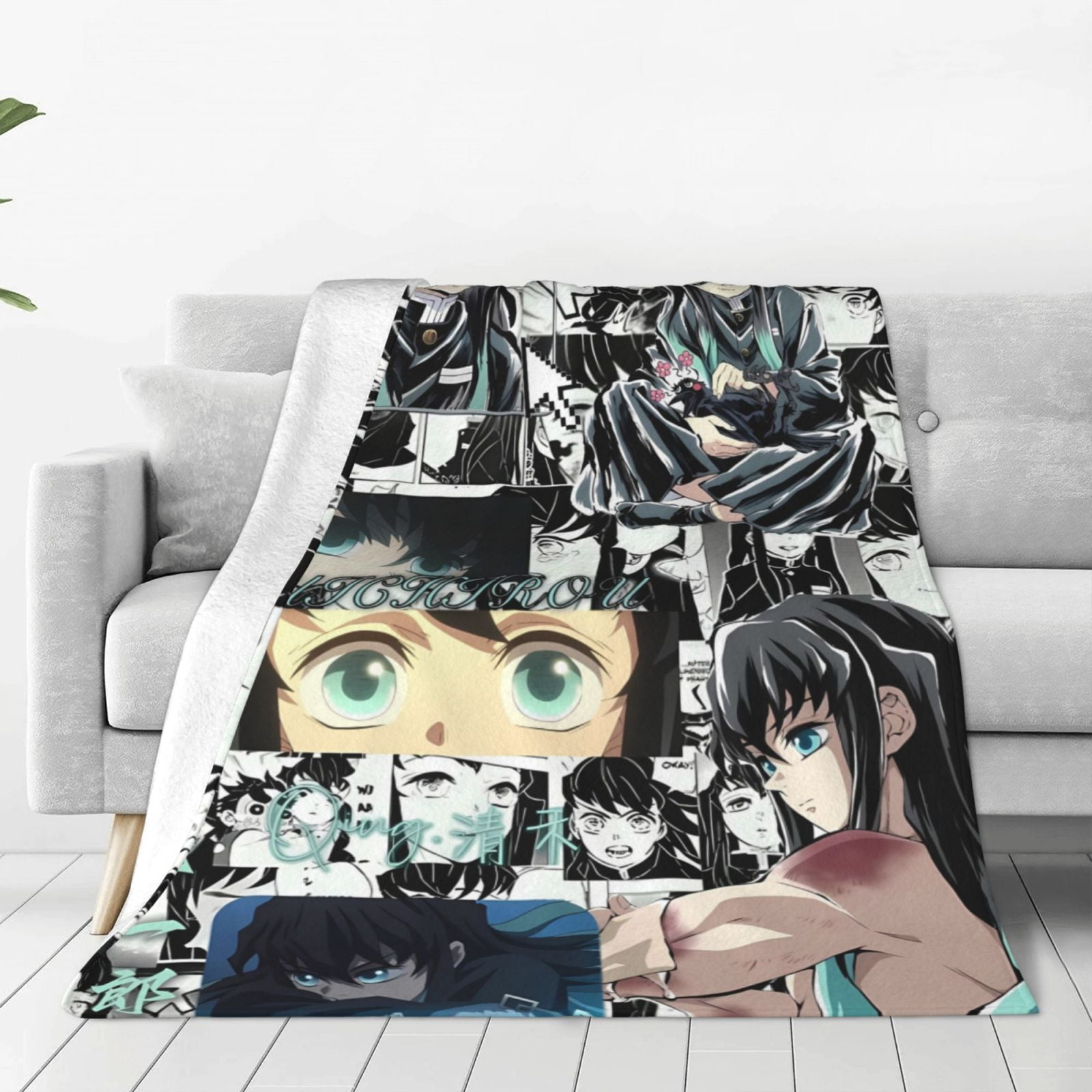 Demon Slayer Muichiro Tokito Throw Blanket Couch Bed Sofa Soft ...