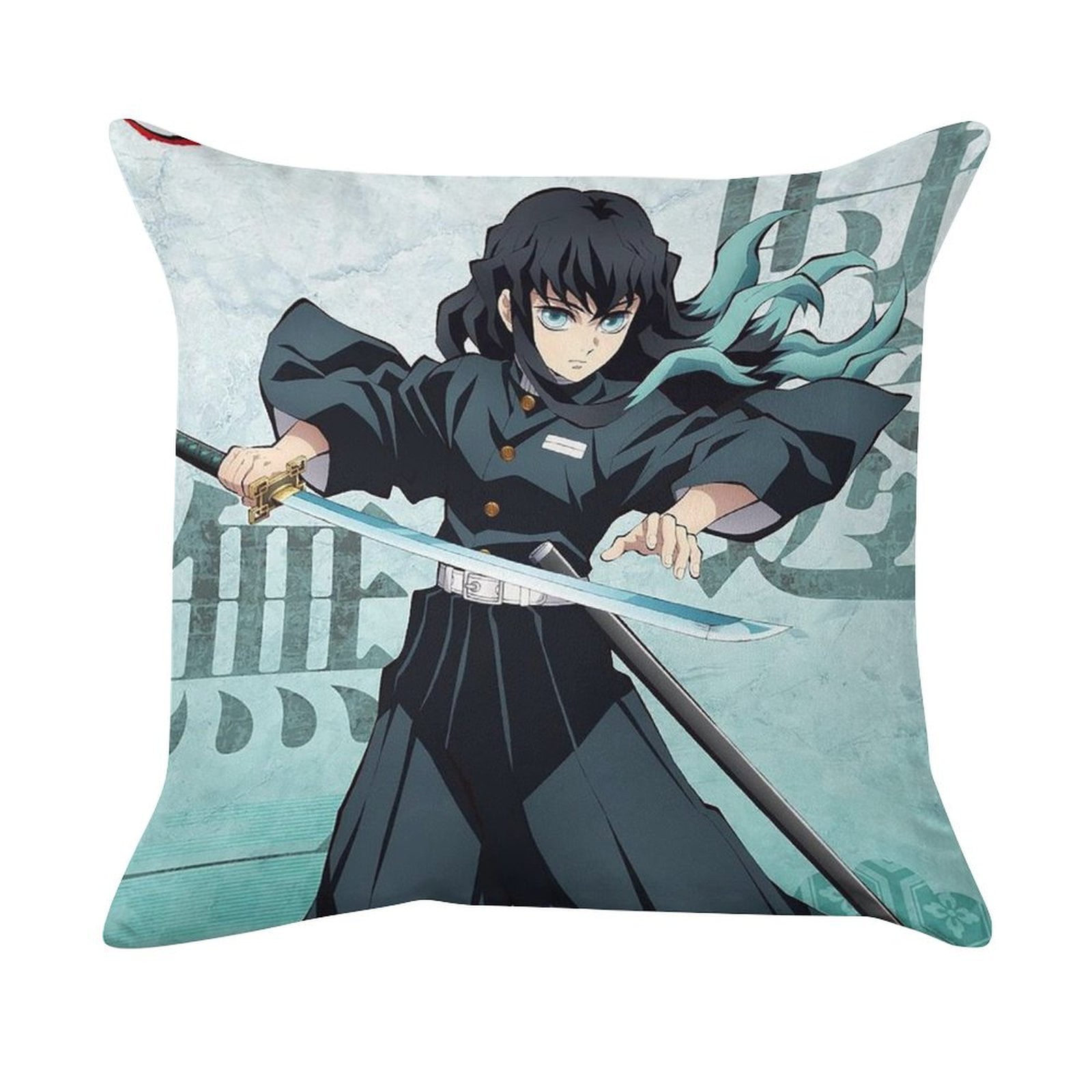 Demon Slayer Muichiro Tokito Throw Pillow Cover Decoration Pillow Case ...