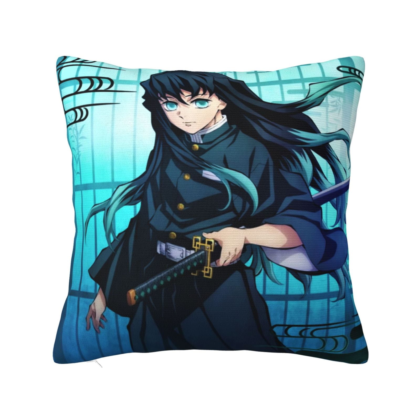 Demon Slayer Muichiro Tokito Throw Pillow Covers 16"X16" Pillow Case ...