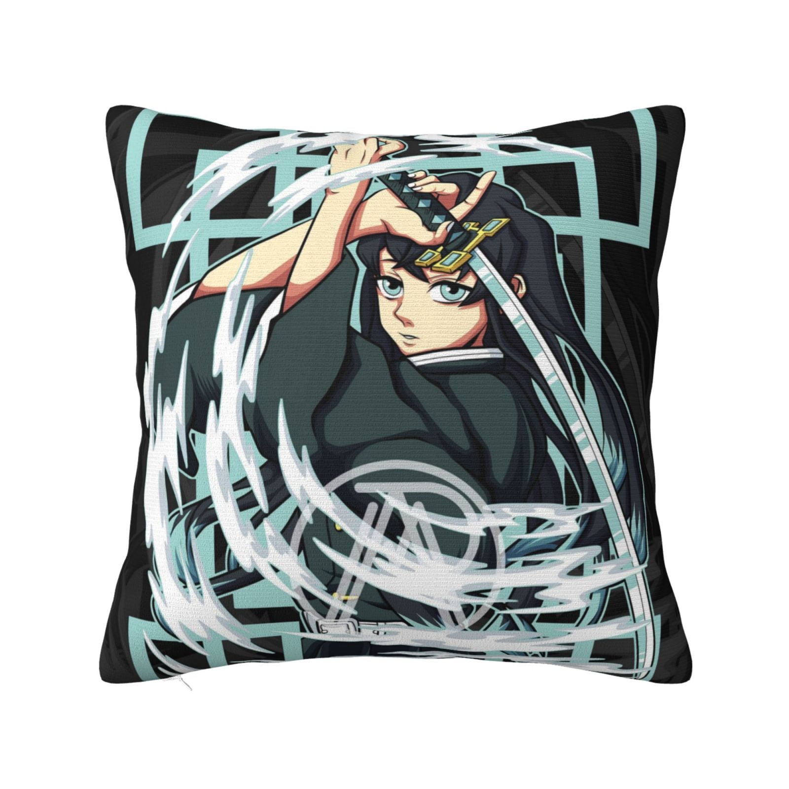 Demon Slayer Muichiro Tokito Throw Pillow Covers 24"X24" Pillow Case ...