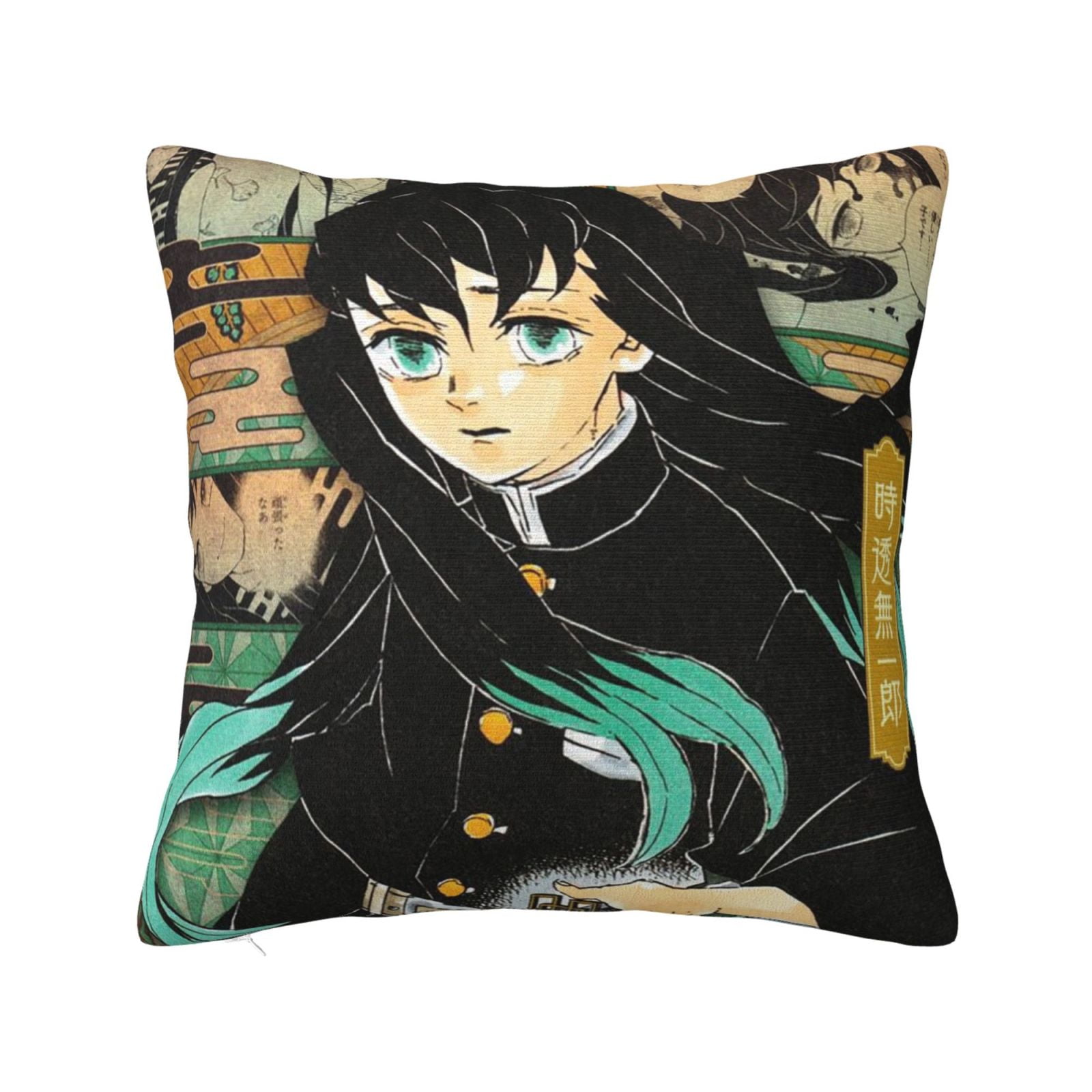 Demon Slayer Muichiro Tokito Throw Pillow Covers 26"X26" Pillow Case ...