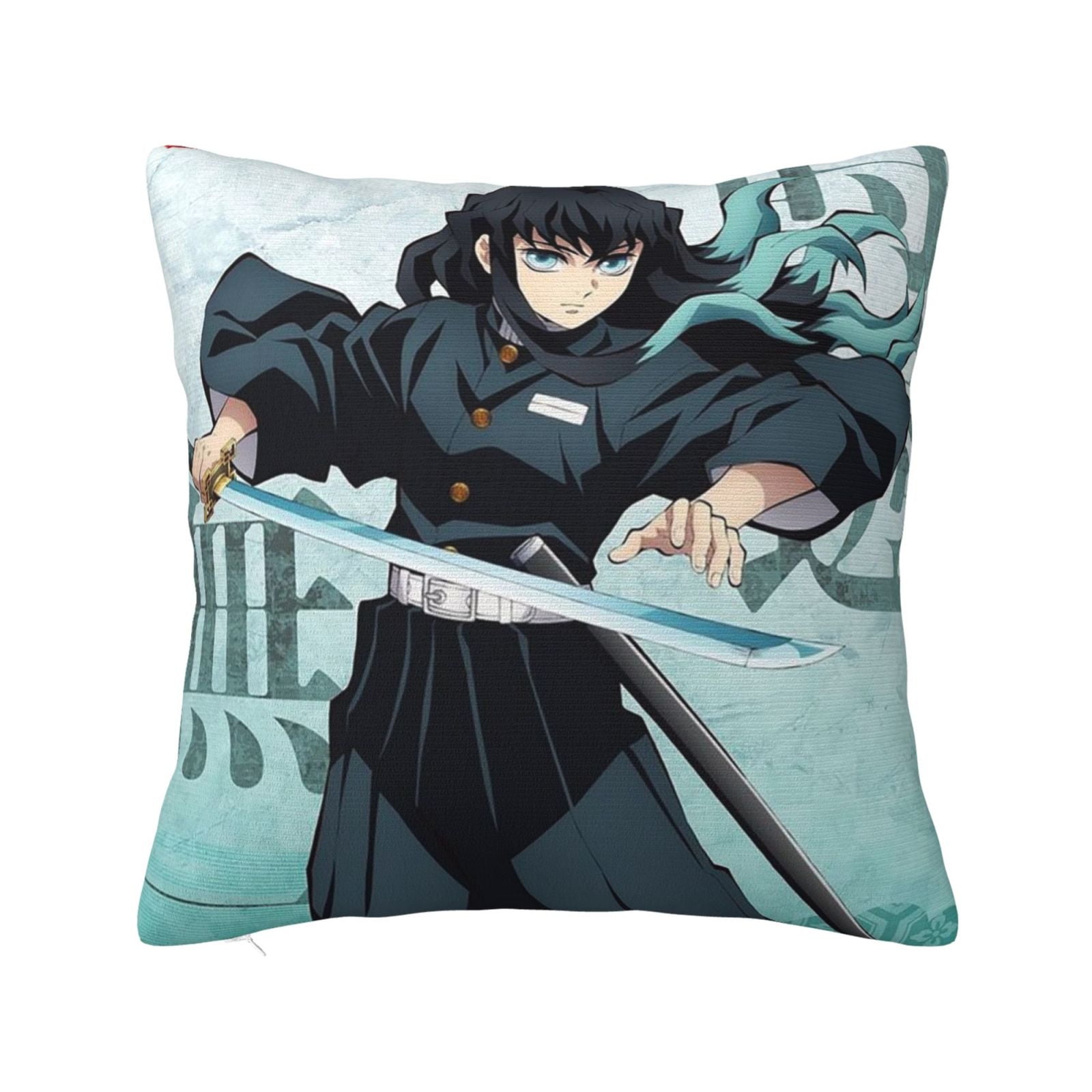 Demon Slayer Muichiro Tokito Throw Pillow Covers 26"X26" Pillow Case ...