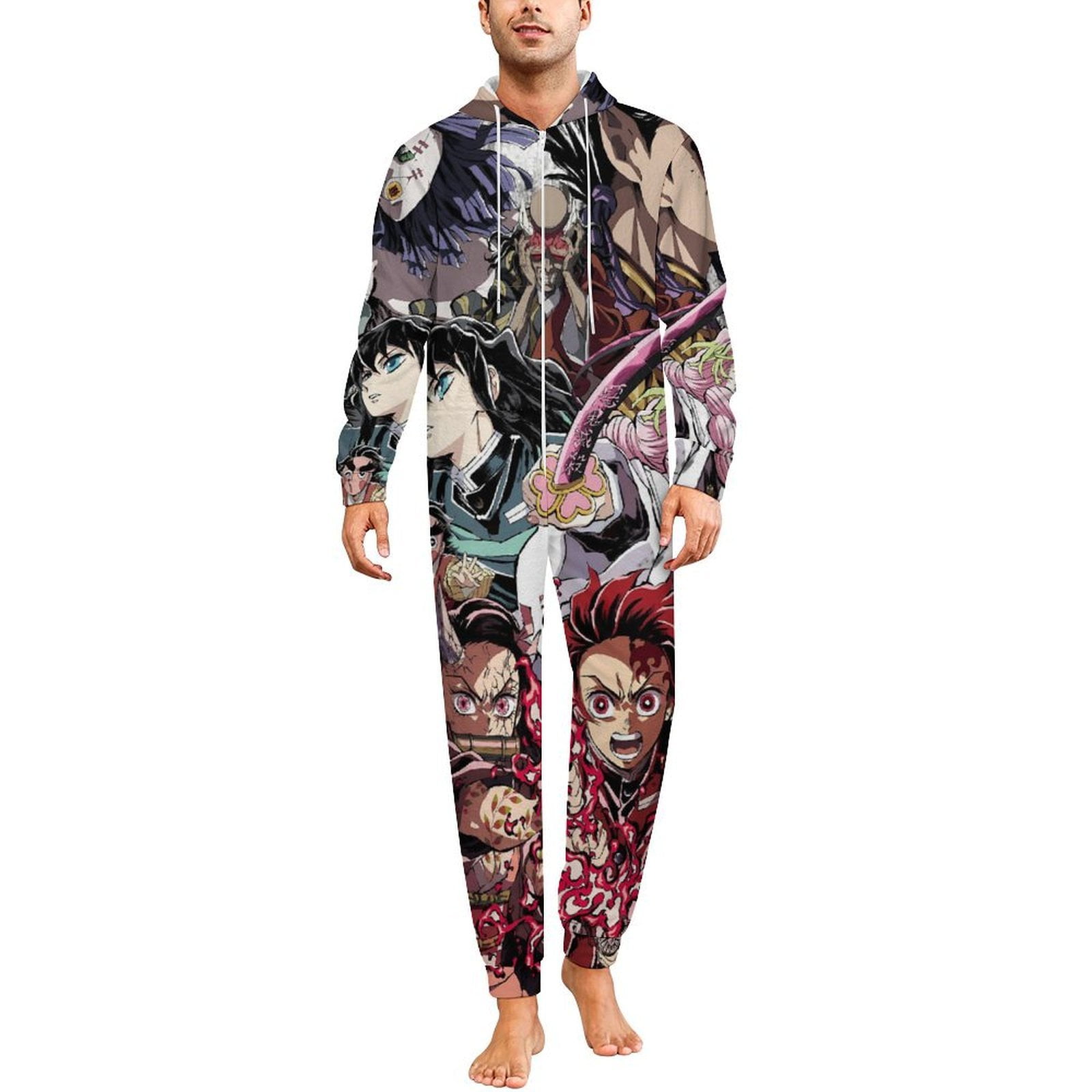 Demon Slayer Muichiro Tokito Unisex Onesie Pajamas Zipper Jumpsuit ...