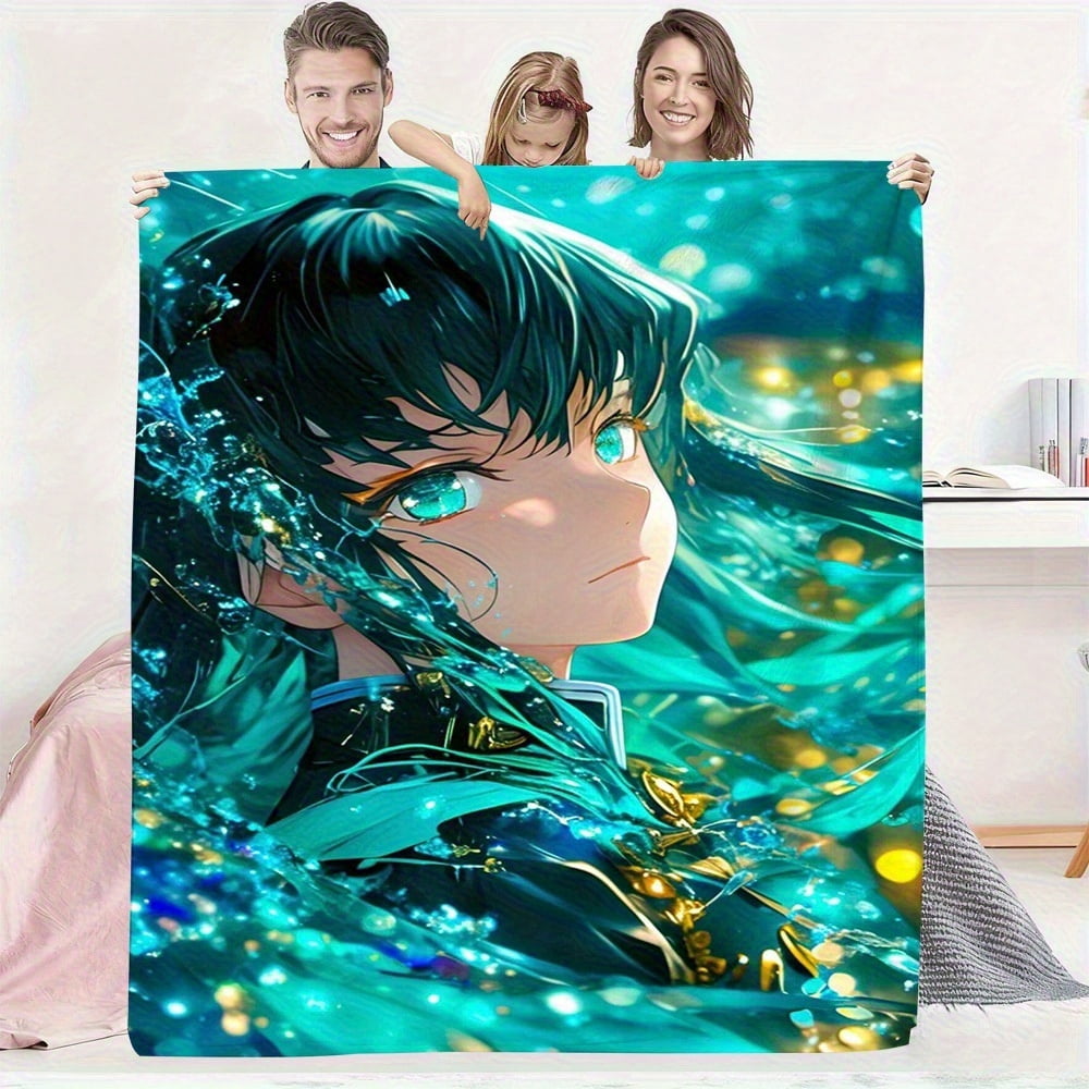 Demon Slayer Muichiro Tokito Water & Light Fleece Blanket - 4 Sizes ...