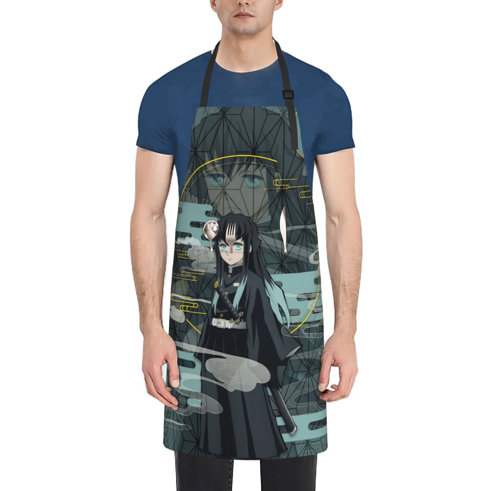 Demon Slayer Muichiro Tokito Waterproof Cooking Aprons, Adjustable Bib ...