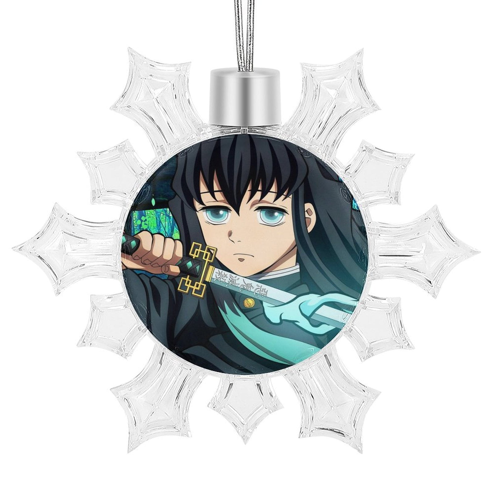 Demon Slayer Muichiro Tokito Winter Snowflake Ornaments Christmas Tree ...